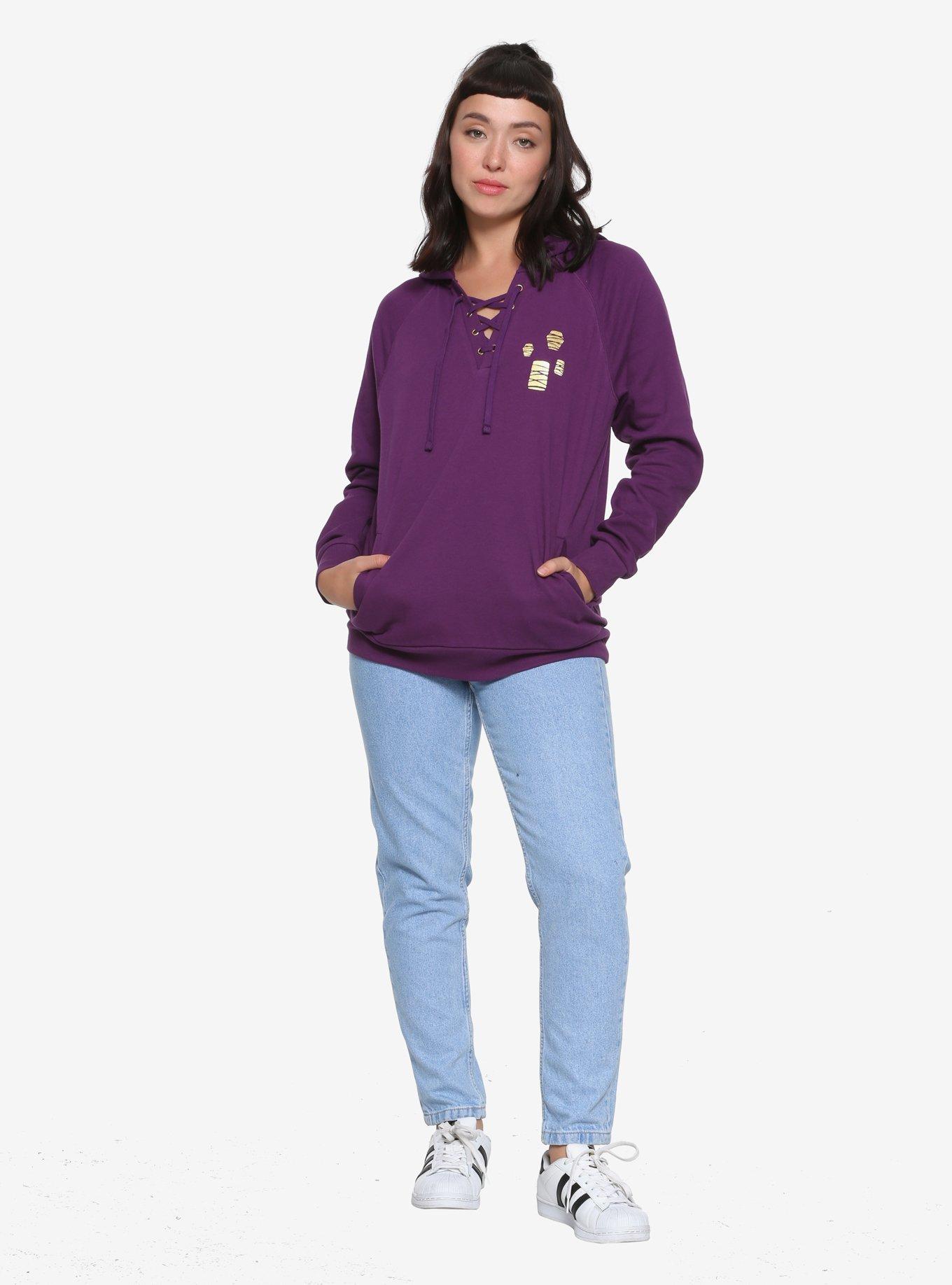 Disney Tangled Purple & Gold Lace-Up Girls Hoodie | Hot Topic