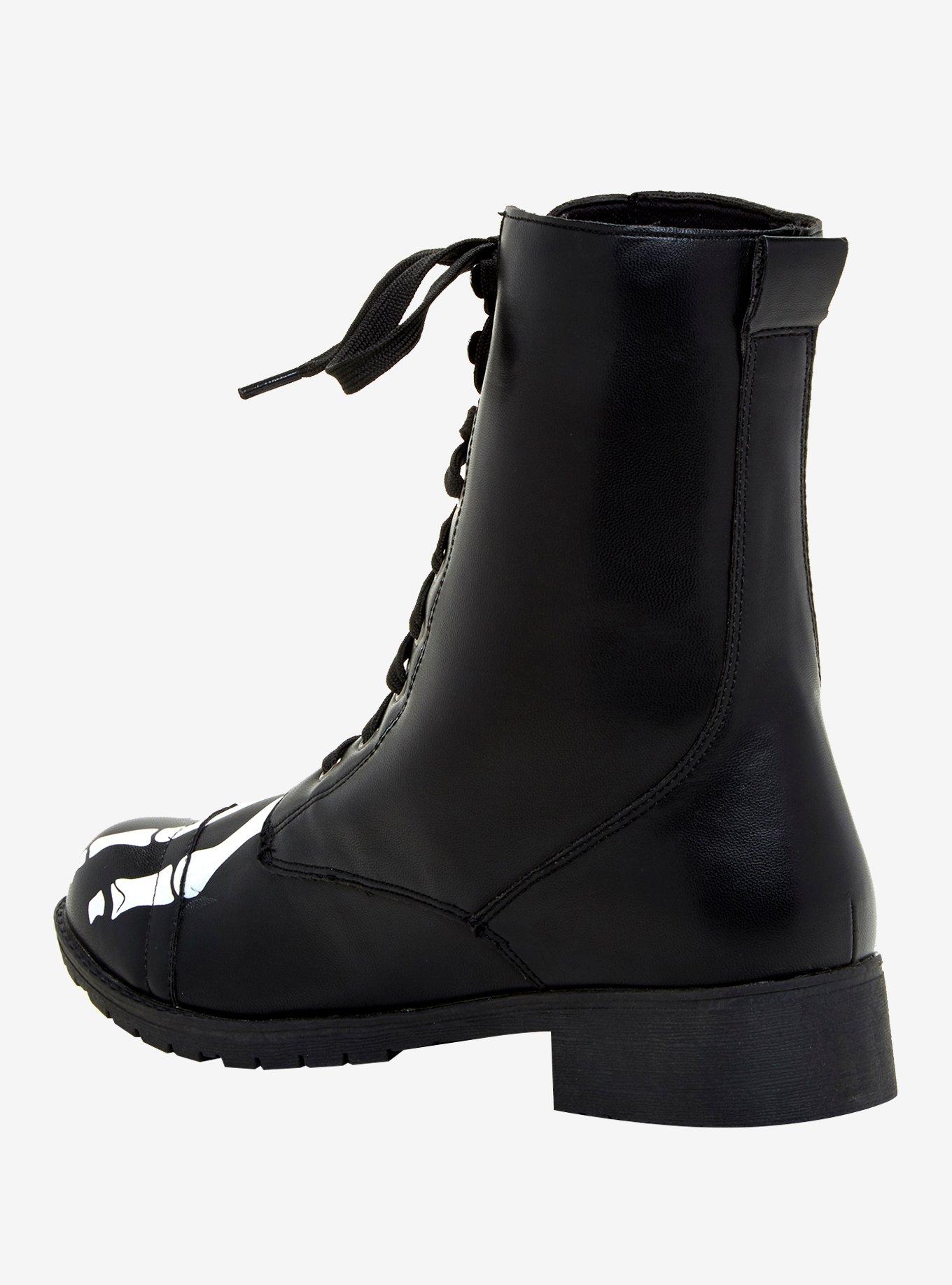 Skeleton Combat Boots | Hot Topic