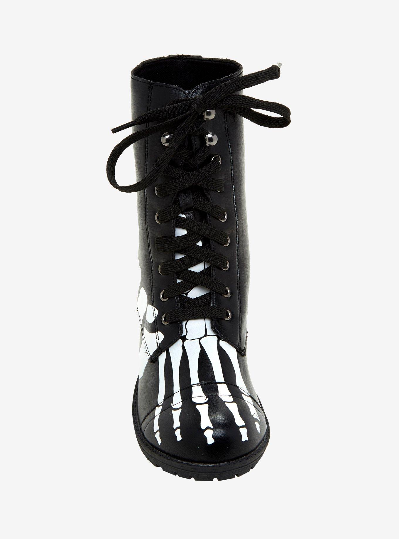 Skeleton Combat Boots | Hot Topic