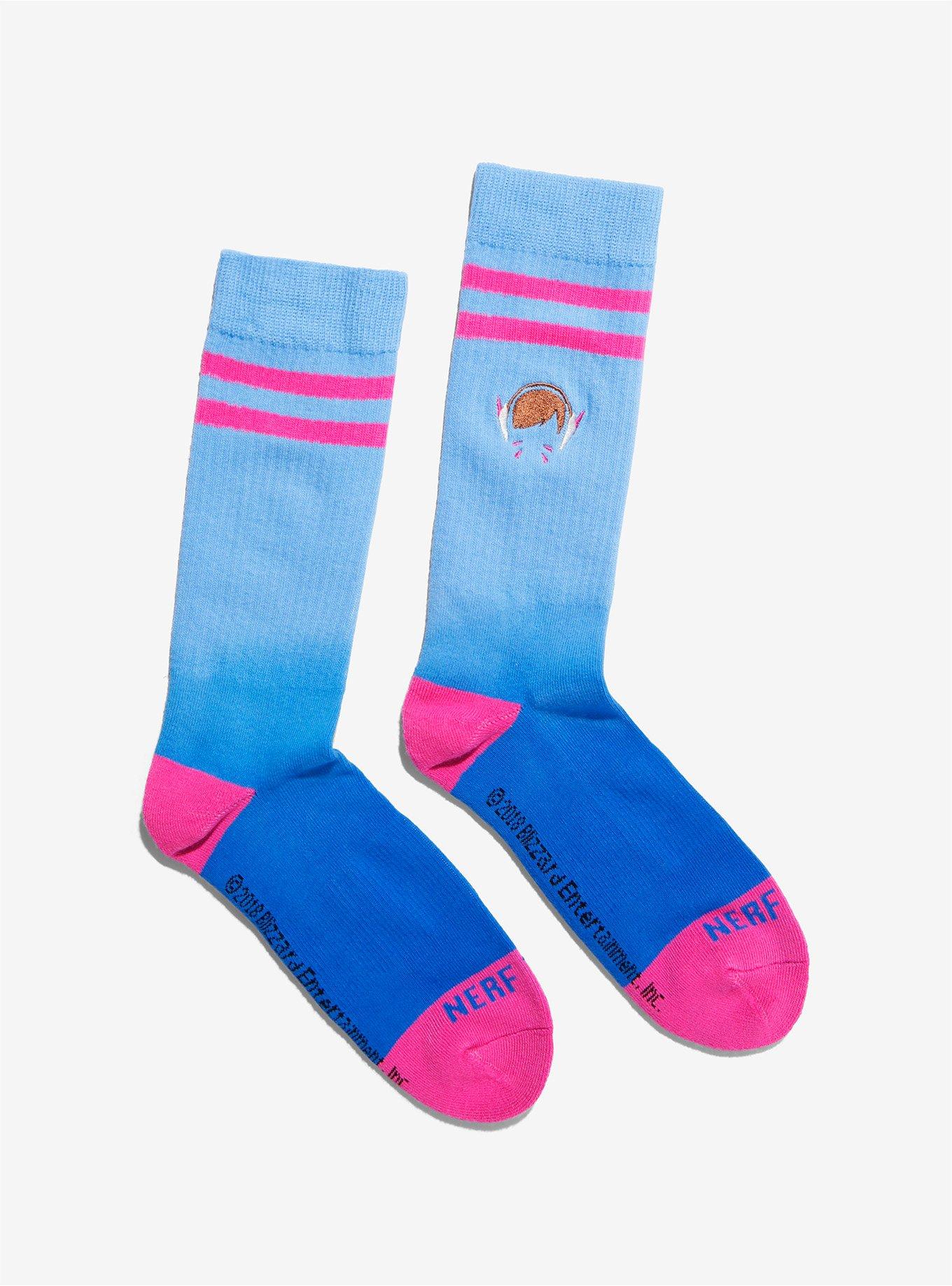 Overwatch D.Va Ombré Crew Socks - BoxLunch Exclusive | BoxLunch