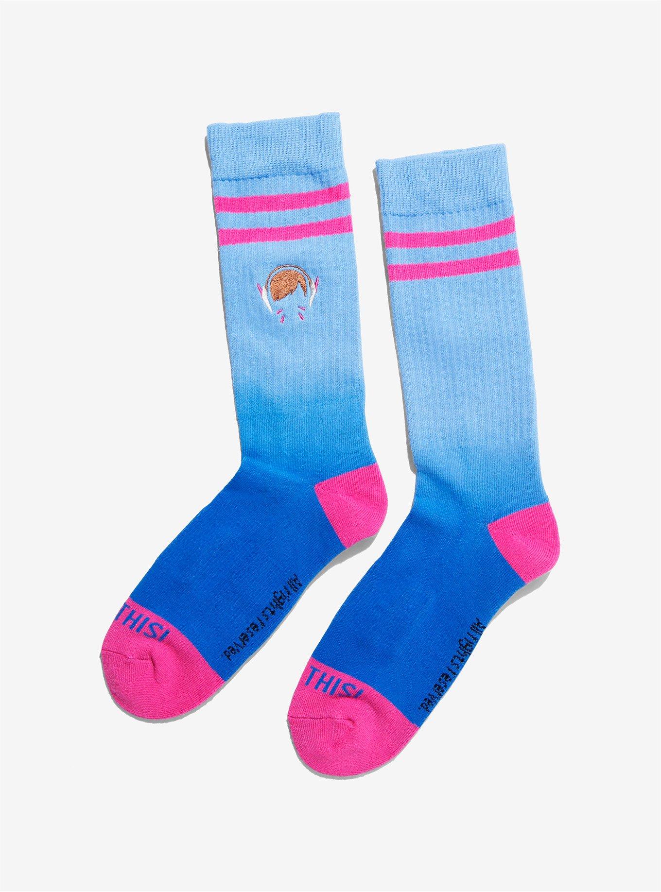 Overwatch D.Va Ombré Crew Socks - BoxLunch Exclusive | BoxLunch