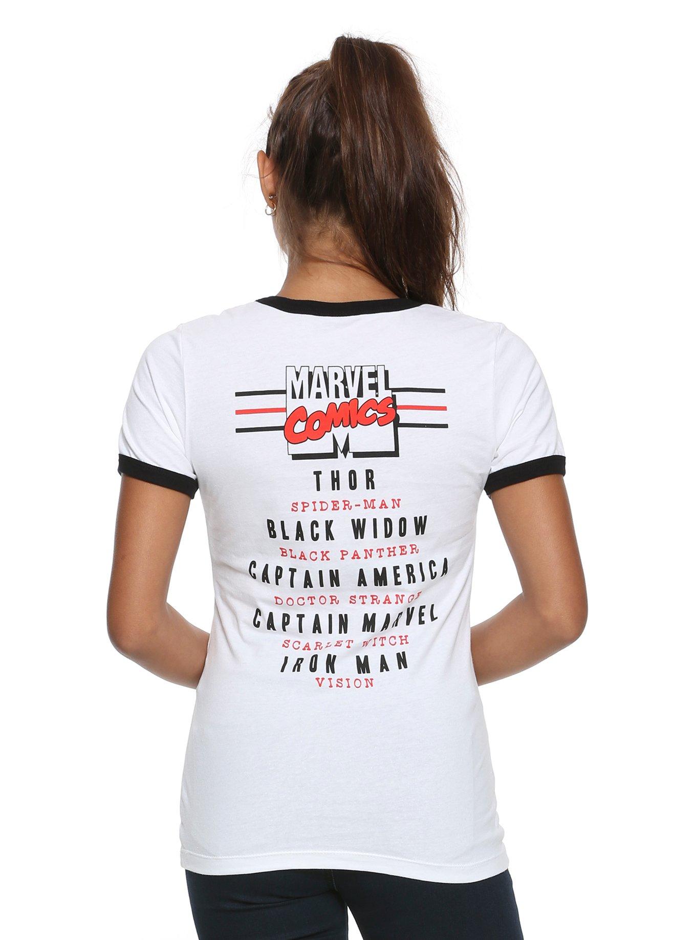 Marvel Comics Heroes Tour Womens Ringer Tee - BoxLunch Exclusive | BoxLunch