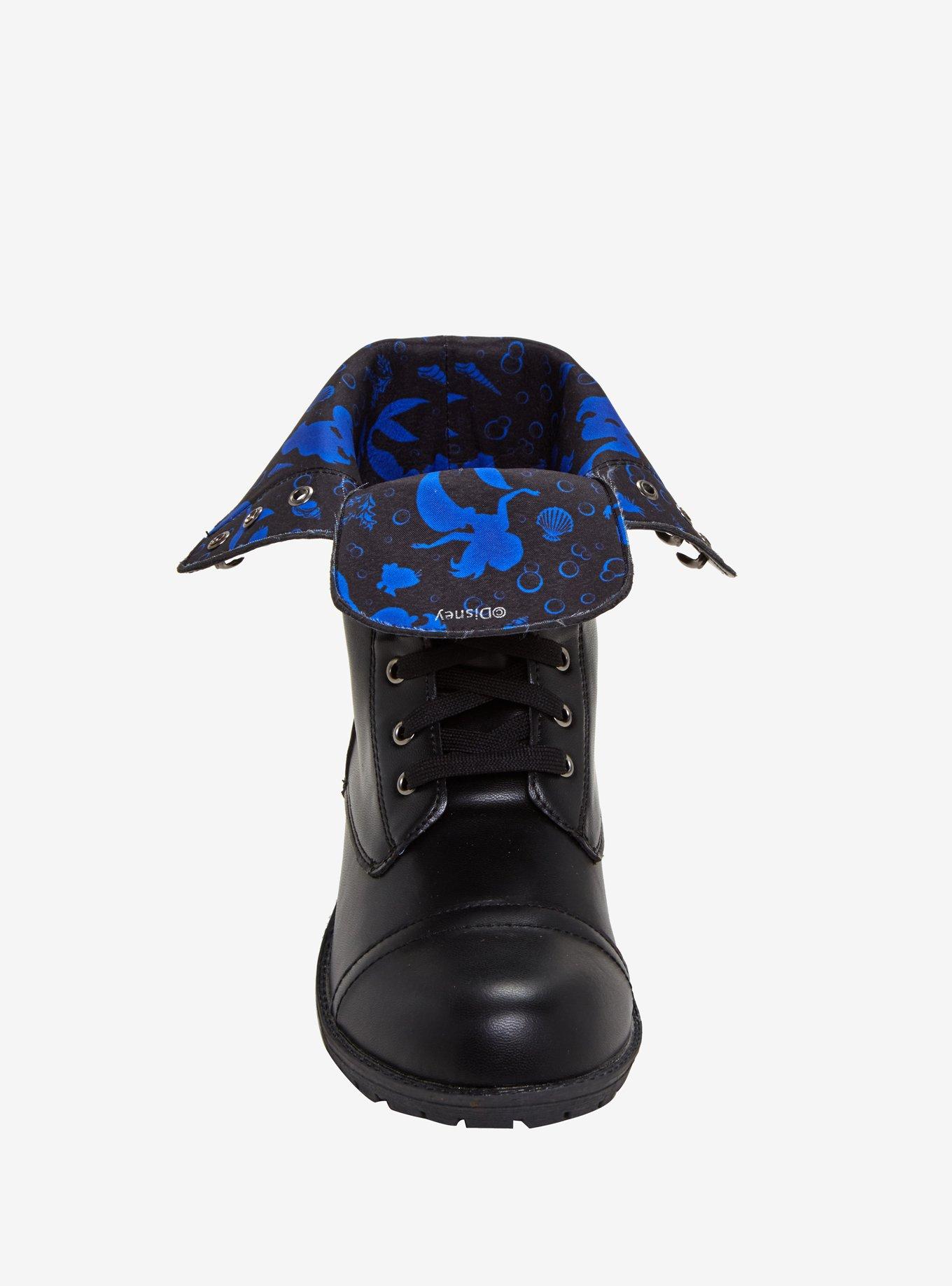 Disney The Little Mermaid Ariel Silhouette Combat Boots | Hot Topic