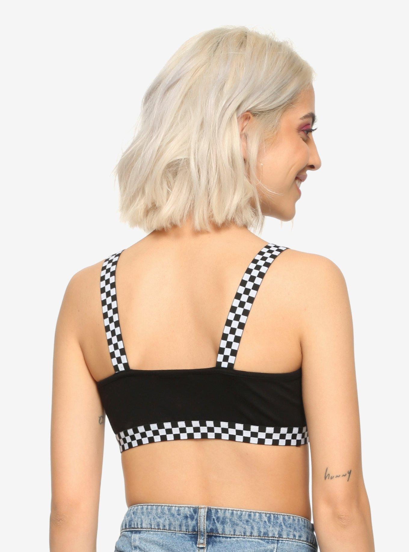 Black & White Checkered Bralette | Hot Topic