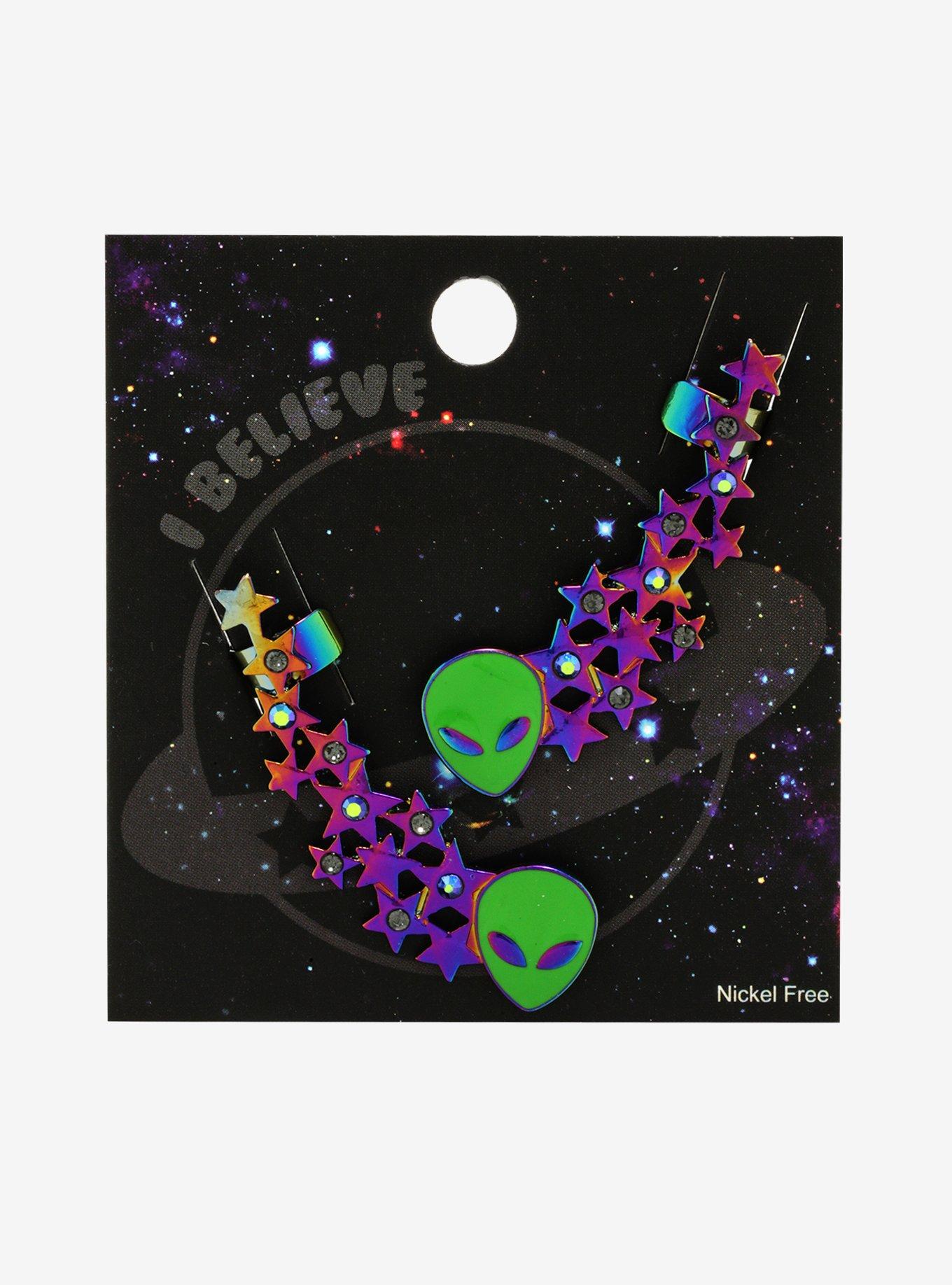 Anodized Alien Cuff Earrings | Hot Topic