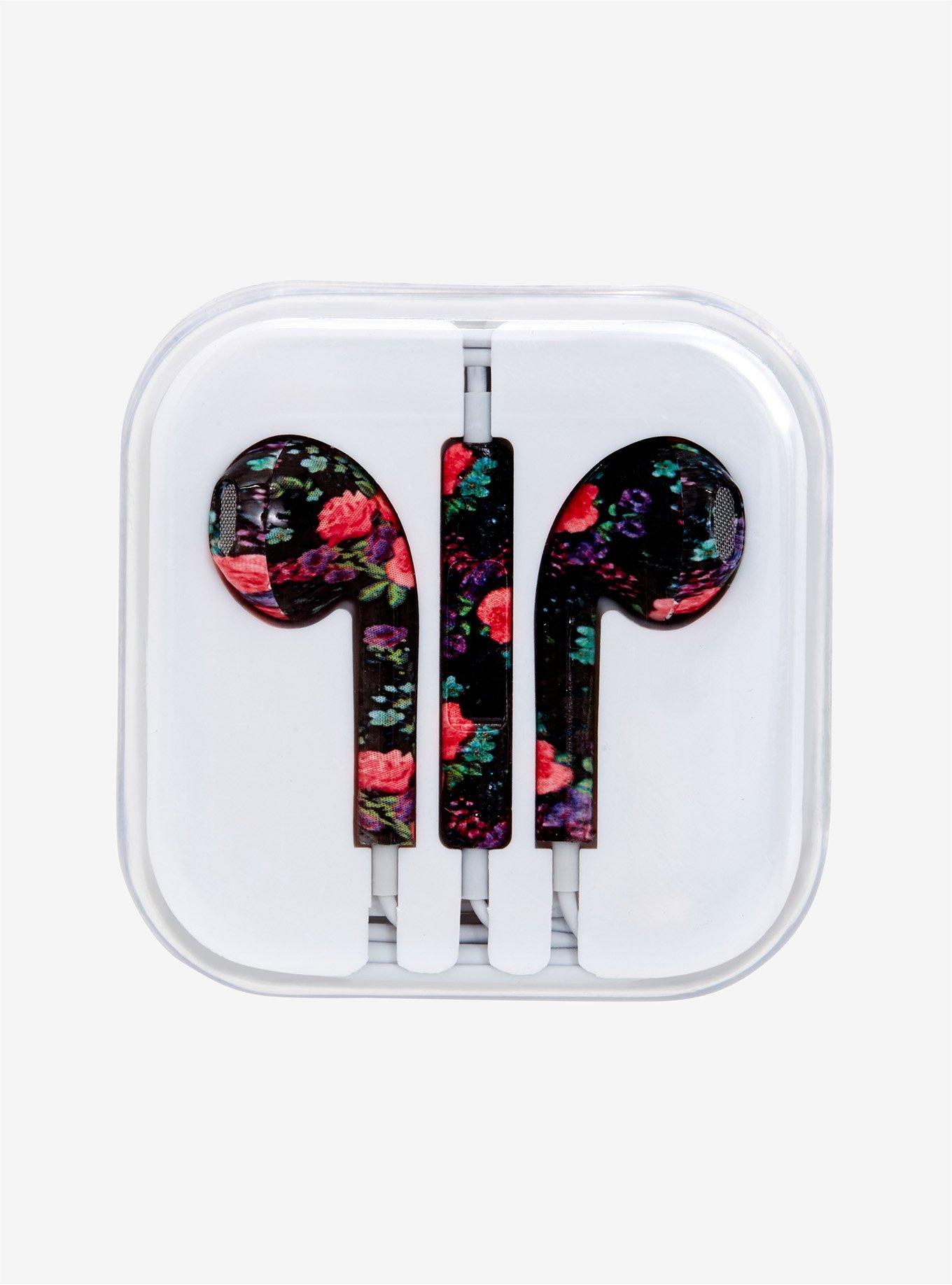 Pink & Purple Floral Earbuds | Hot Topic