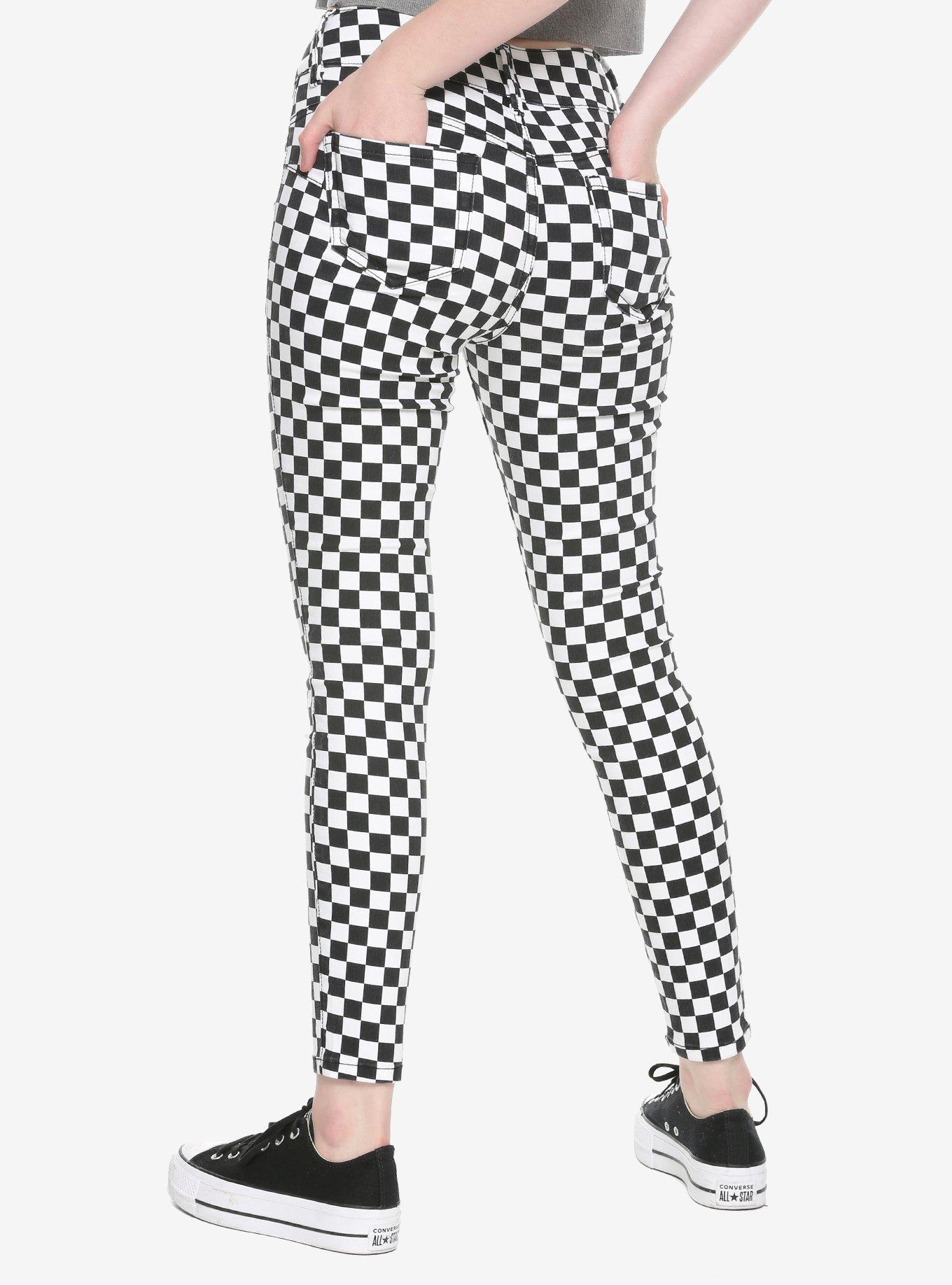 HT Denim Checkered Hi-Rise Super Skinny Jeans | Hot Topic