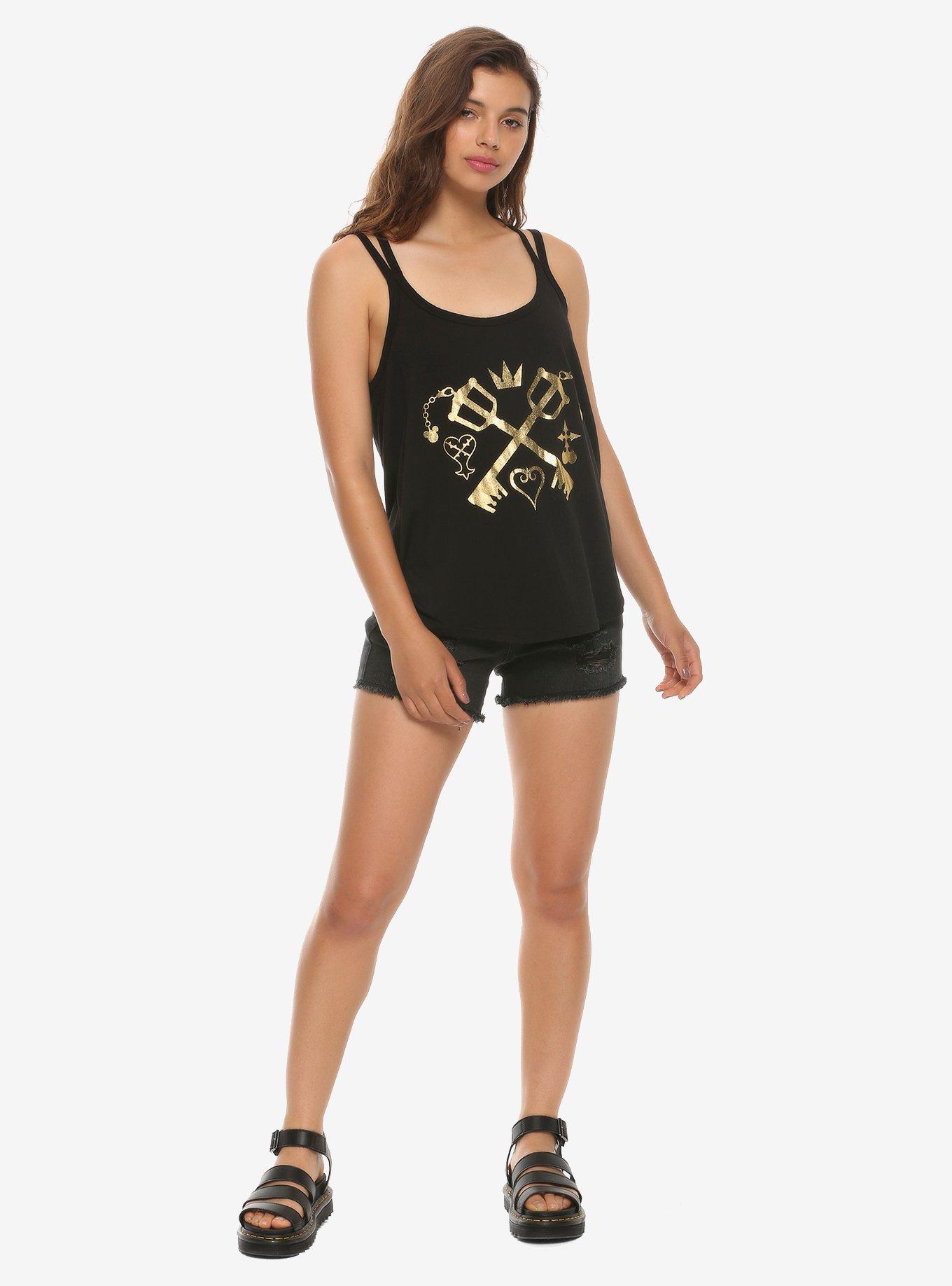 Disney Kingdom Hearts Crossed Keyblades Girls Strappy Tank Top | Hot Topic