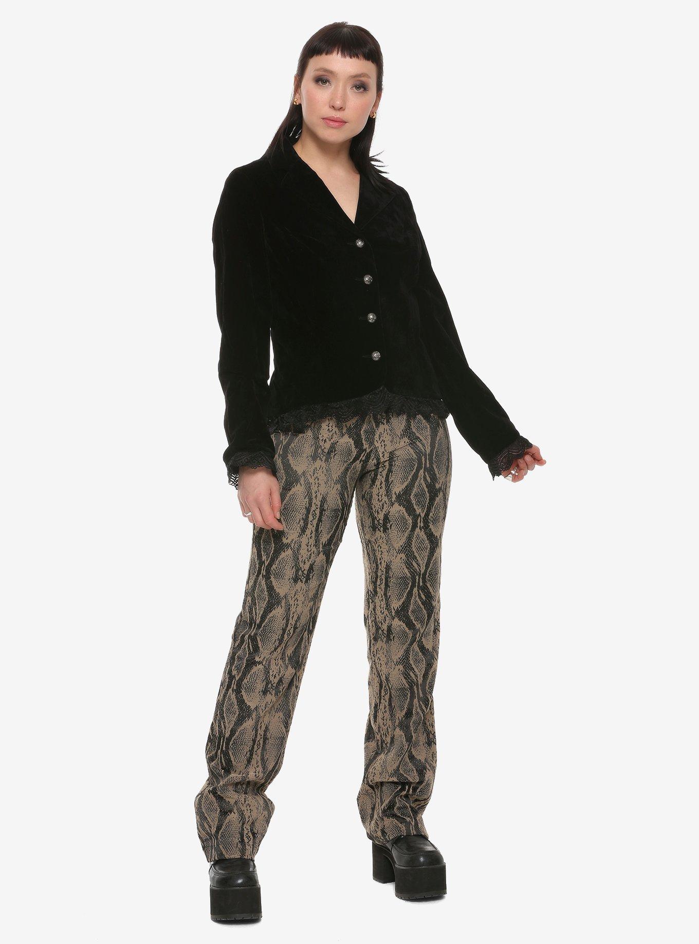 Black Velvet Laced Button-Up Girls Jacket | Hot Topic