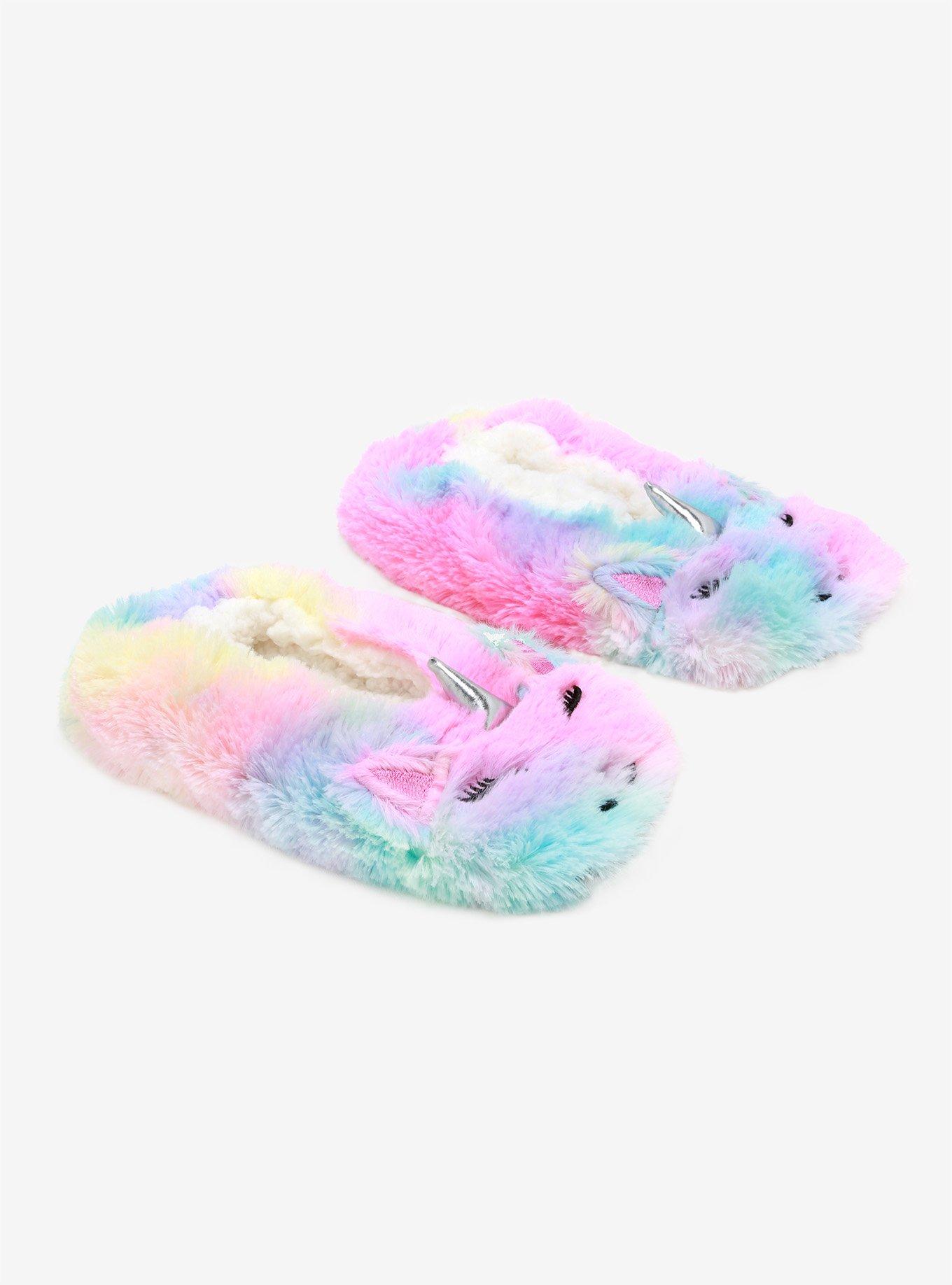 Rainbow Unicorn Cozy Slippers | Hot Topic