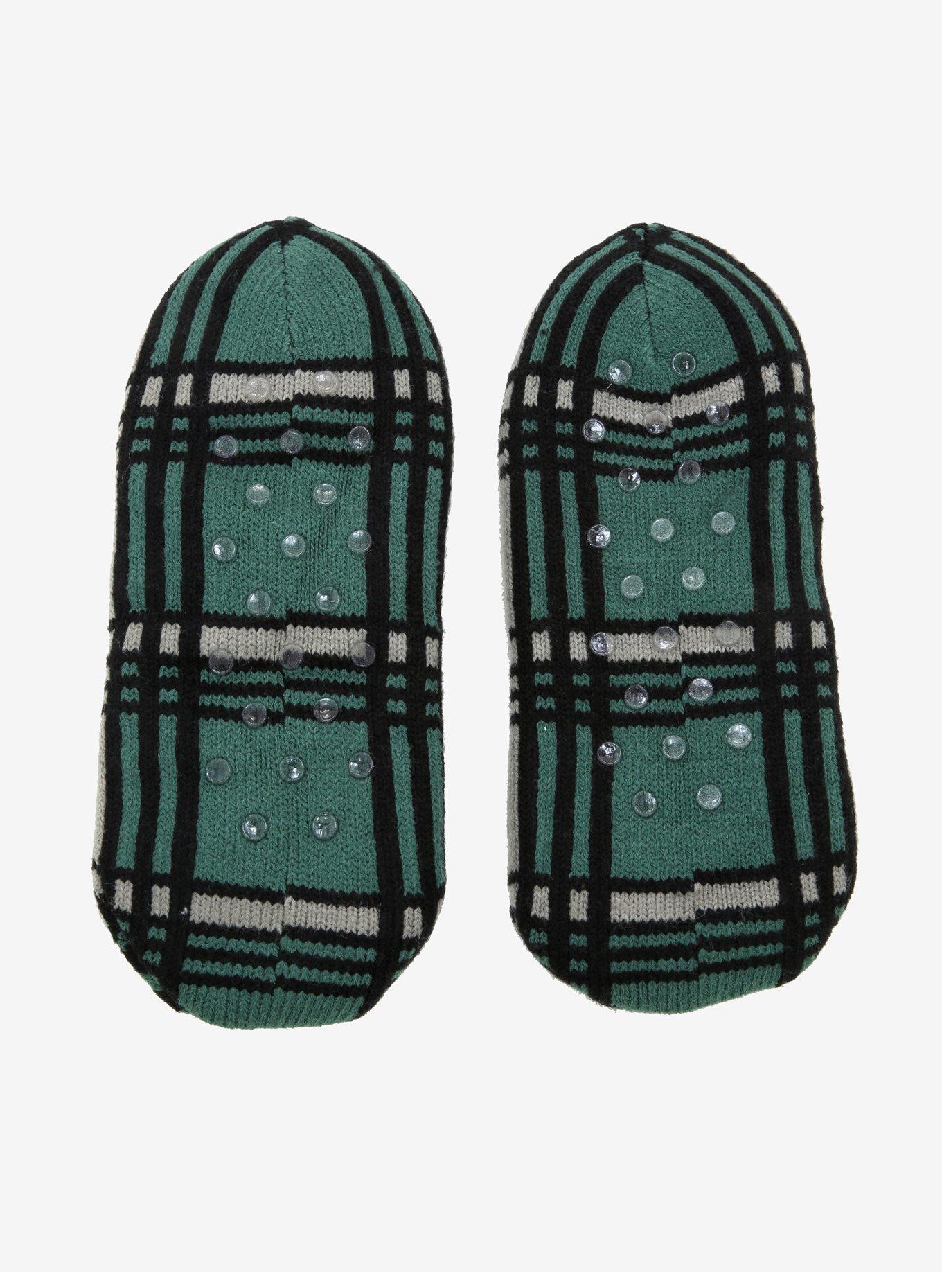Harry Potter Slytherin Plaid Slipper Socks - BoxLunch Exclusive | BoxLunch