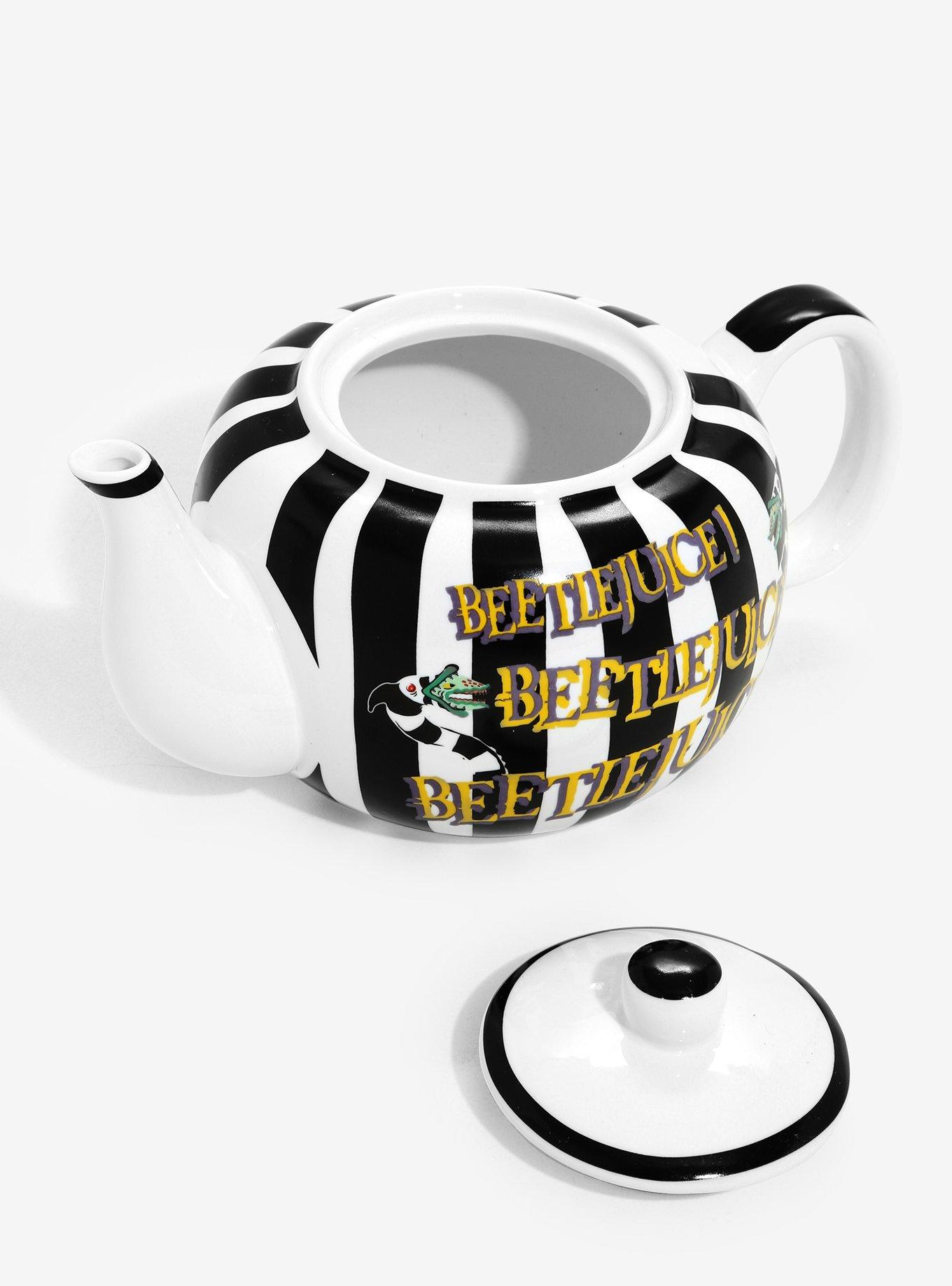 Beetlejuice Striped Teapot | Hot Topic