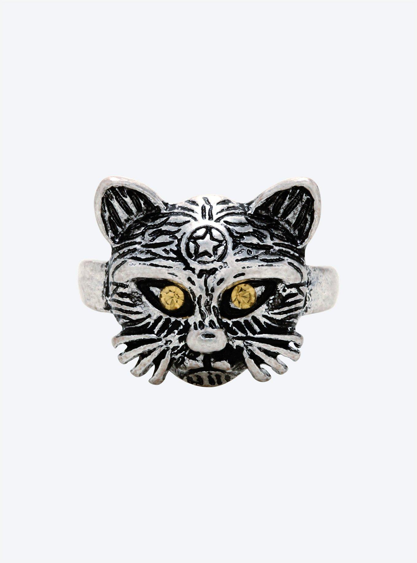 Yellow-Eyed Cat Ring | Hot Topic