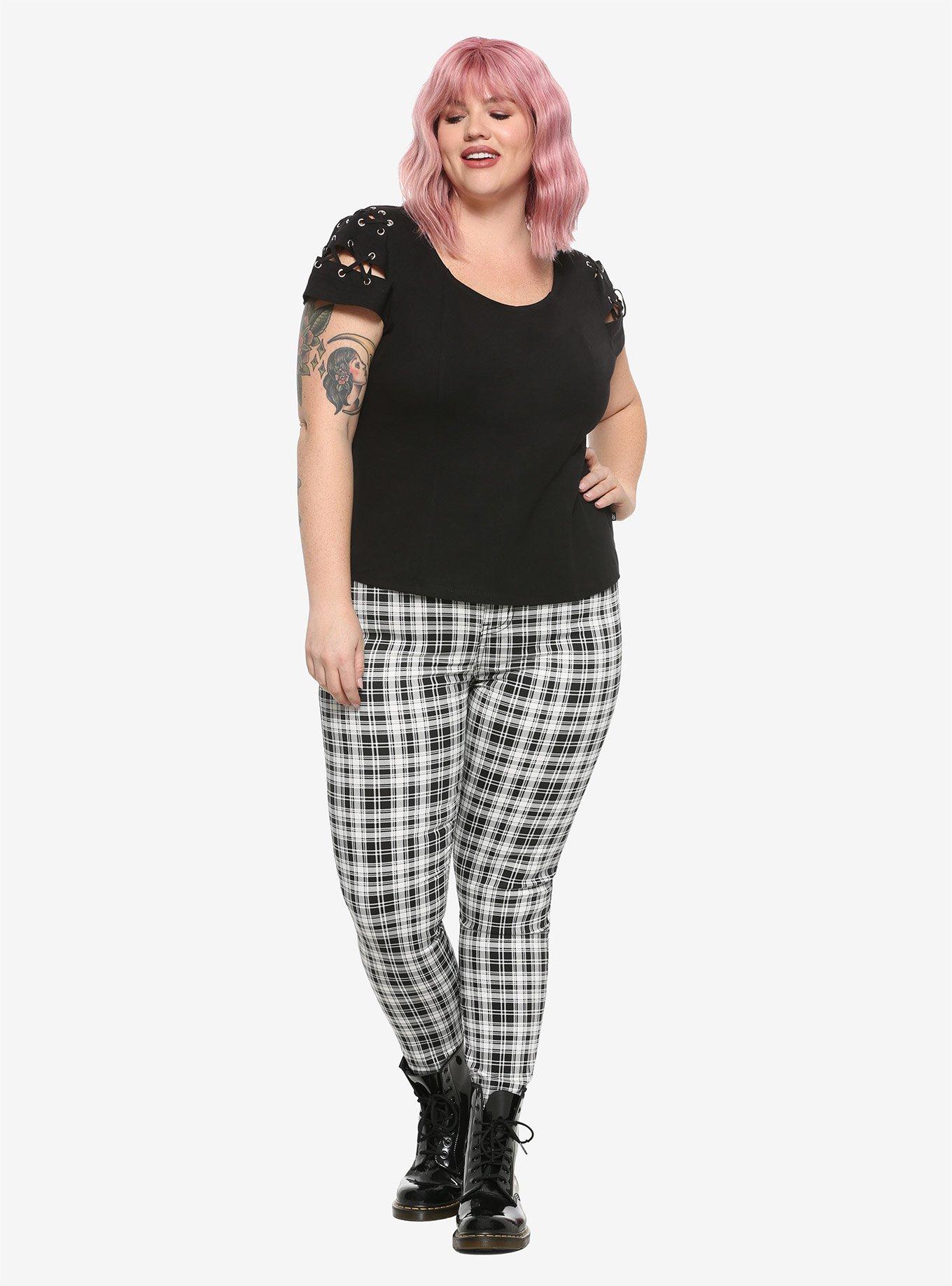 Royal Bones By Tripp Lacing Shoulder Girls T-Shirt Plus Size | Hot Topic