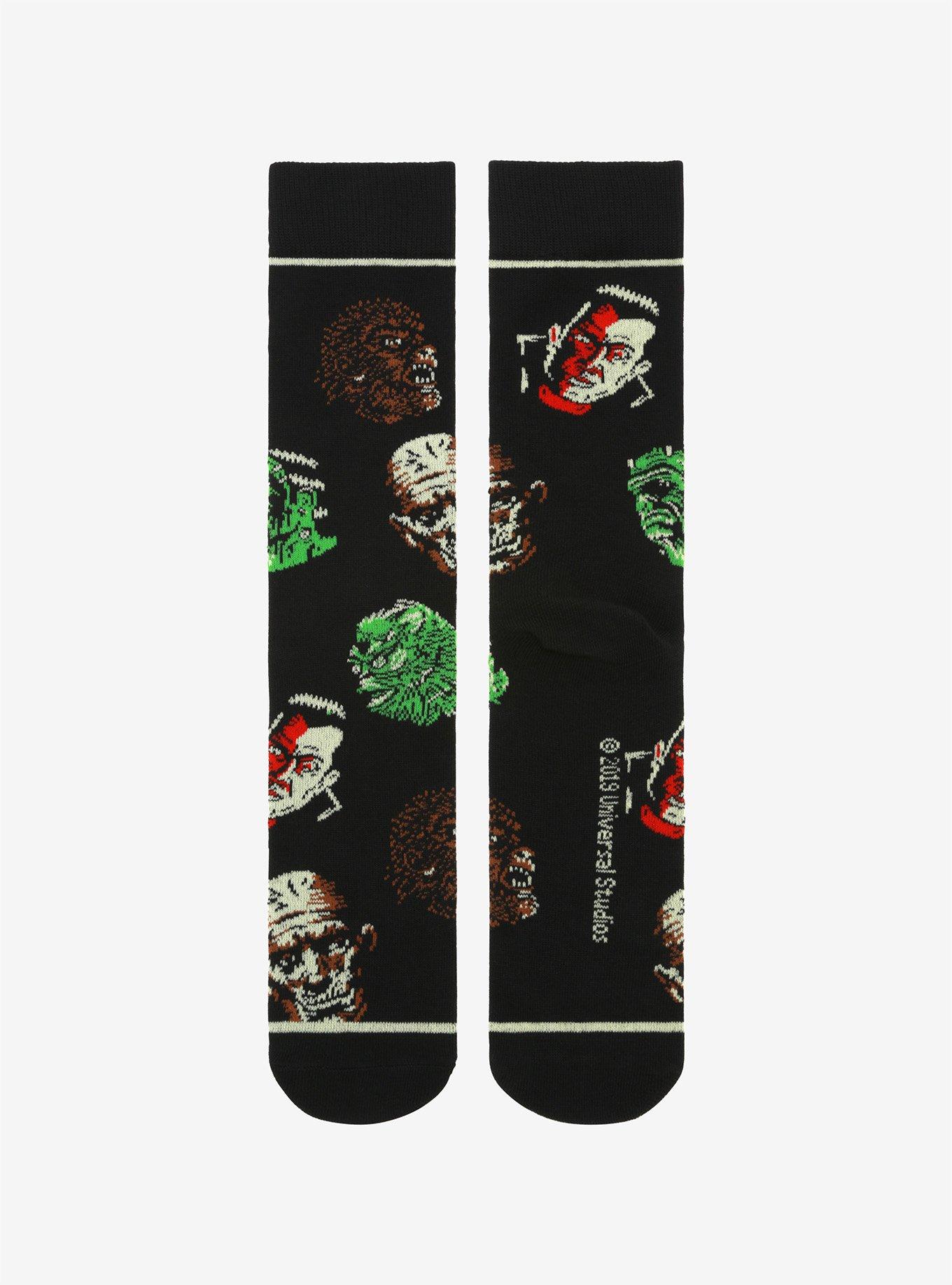 Universal Monsters Faces Crew Socks | Hot Topic