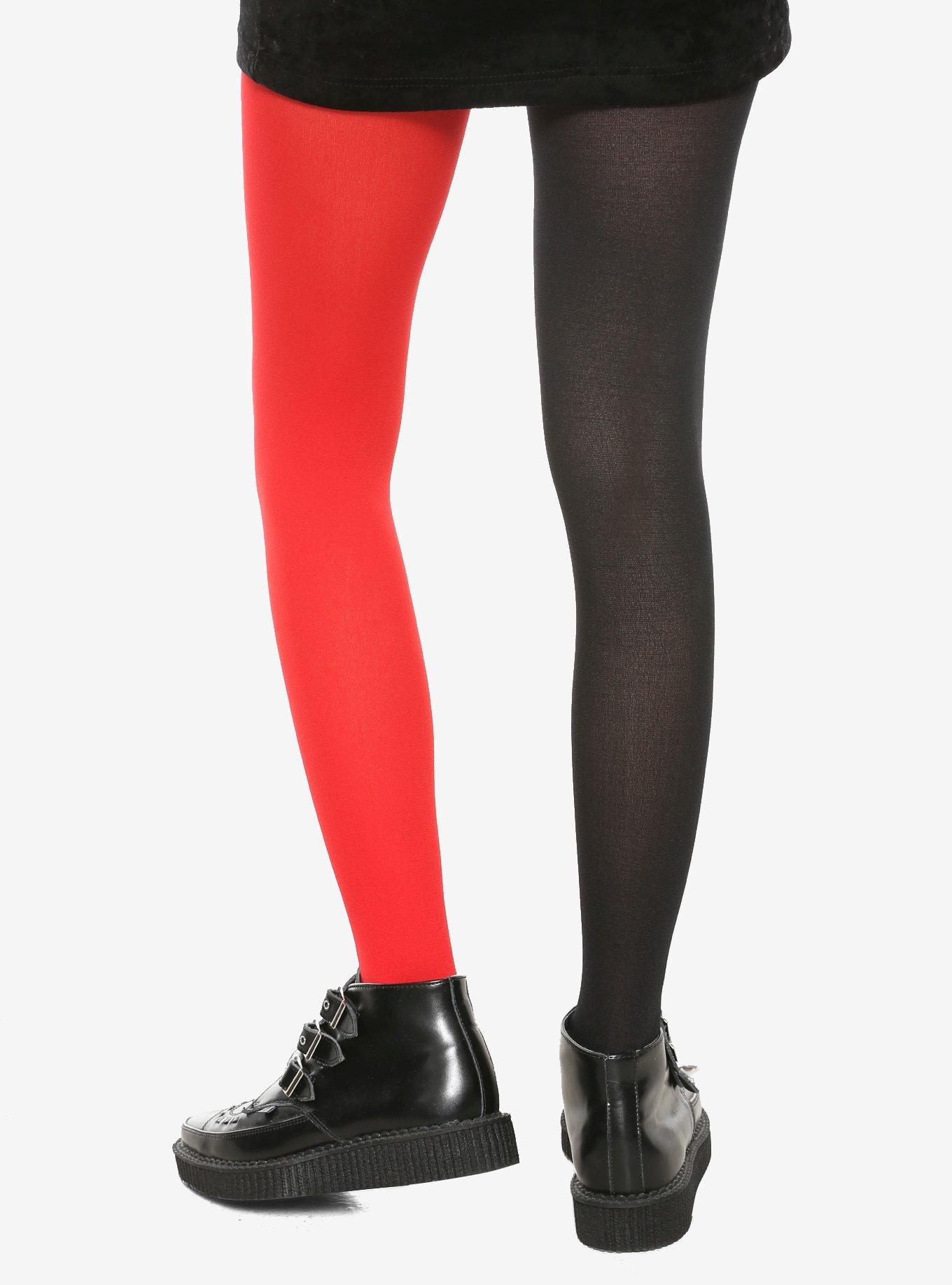 Black & Red Split Tights | Hot Topic