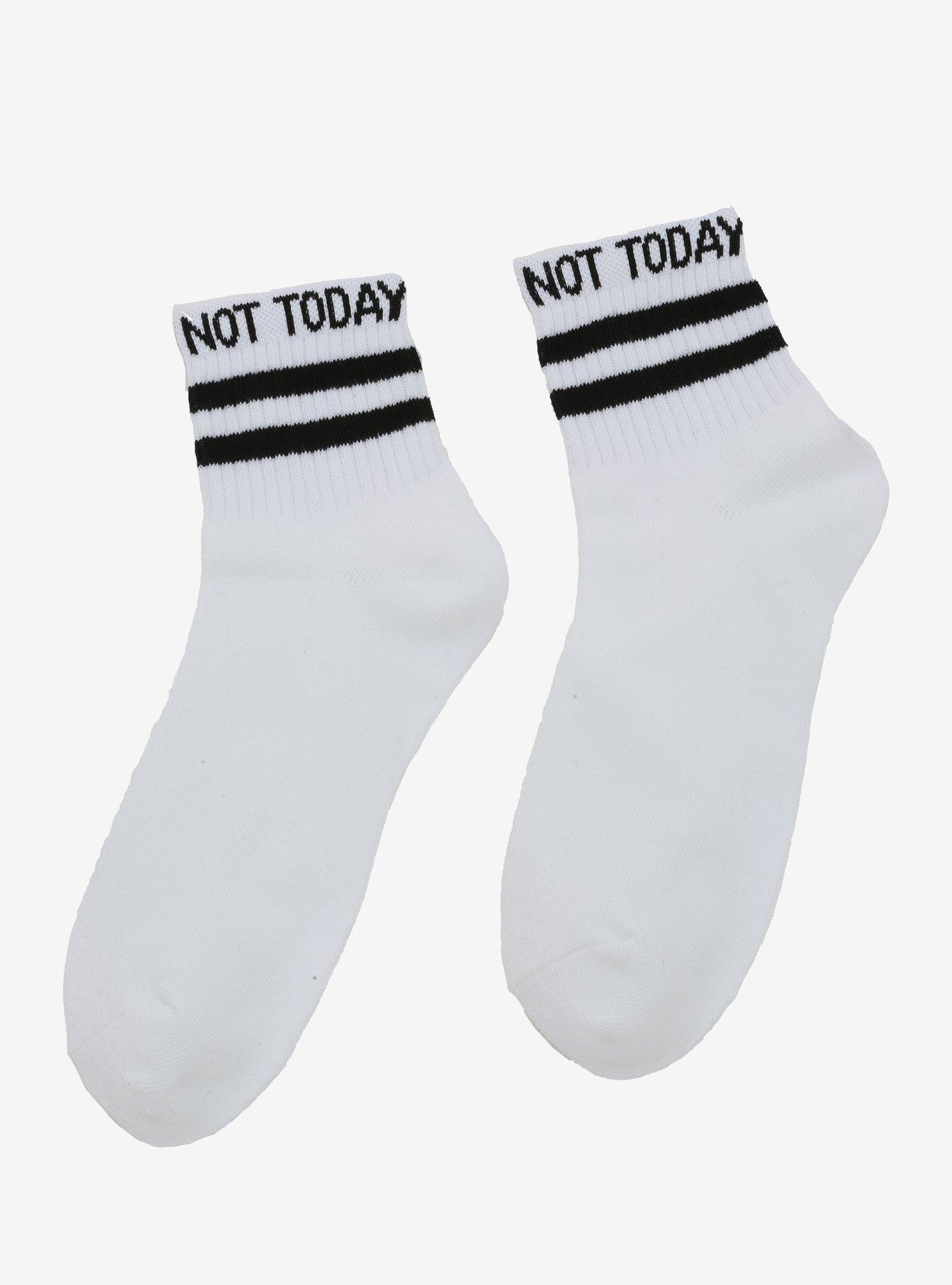 Not Today Black Stripe Ankle Socks | Hot Topic
