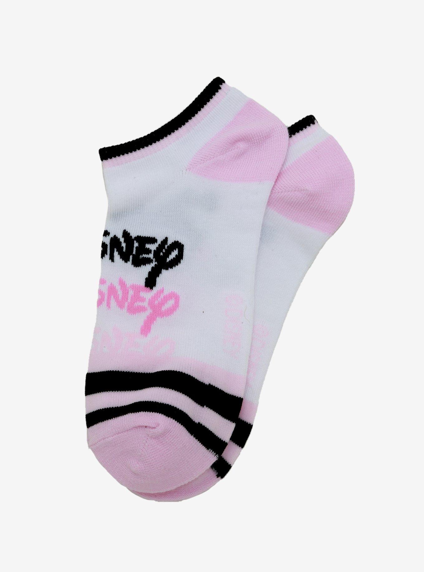 Disney Repeated Logo Varsity No-Show Socks | Hot Topic