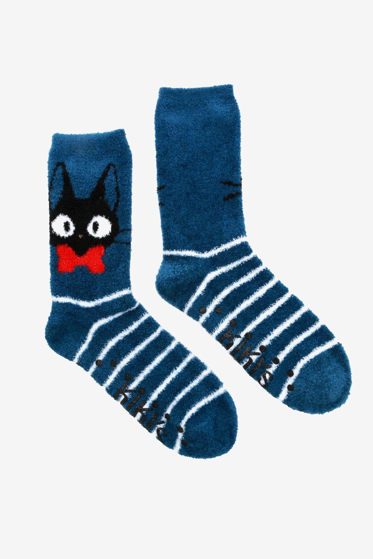 Studio Ghibli Kiki's Delivery Service Jiji Fuzzy Crew Socks | Hot Topic
