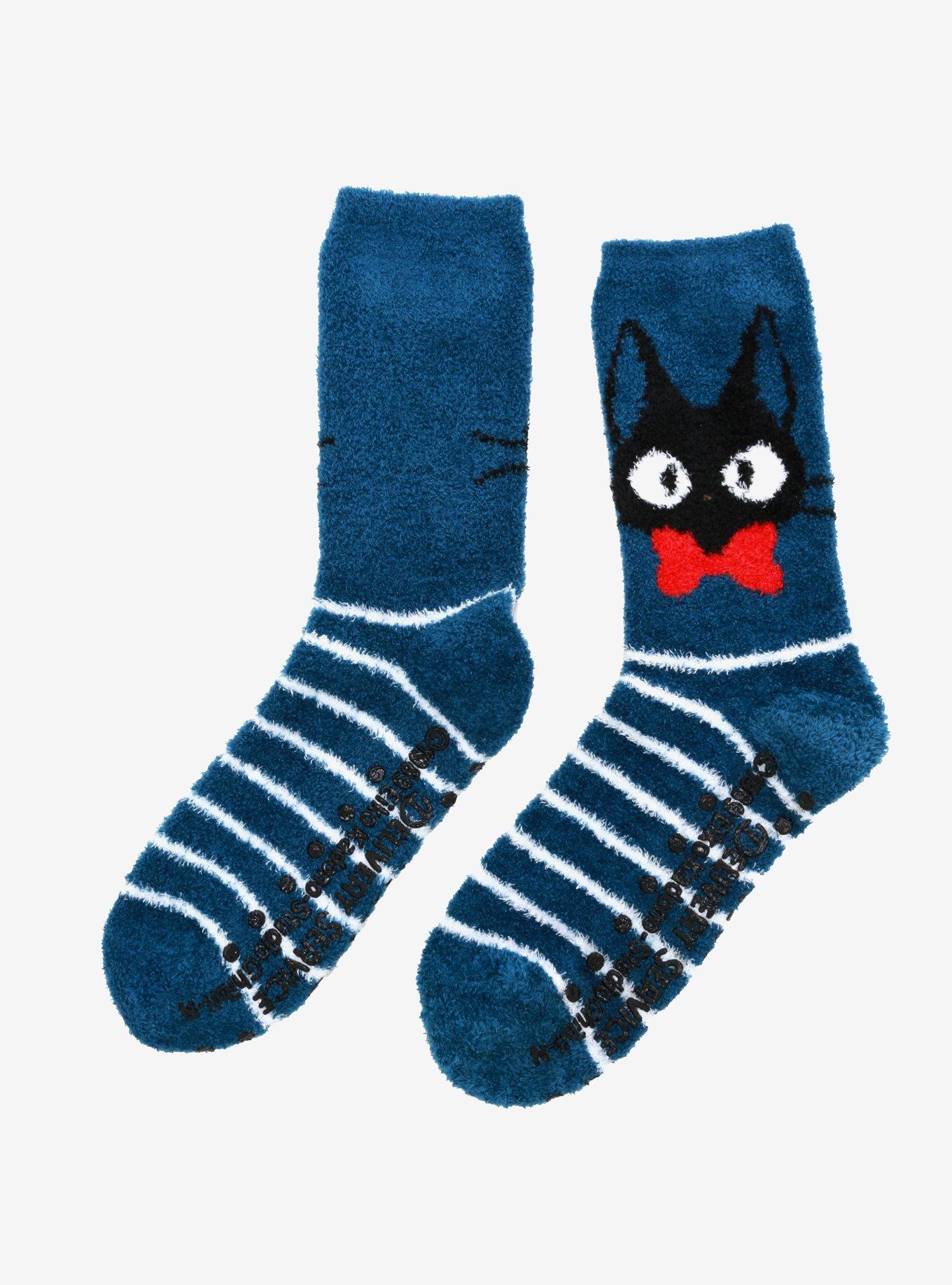 Studio Ghibli Kiki's Delivery Service Jiji Fuzzy Crew Socks | Hot Topic