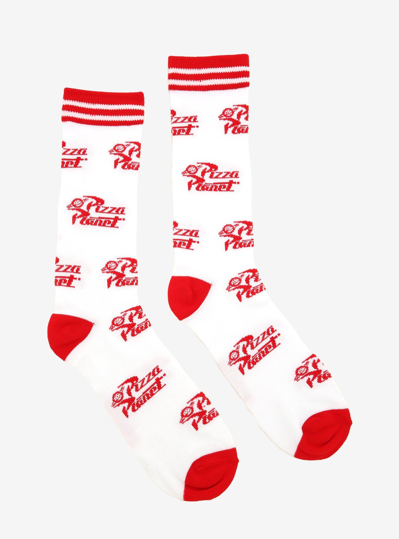 Disney Pixar Toy Story Pizza Planet Logo Allover Print Crew Socks ...