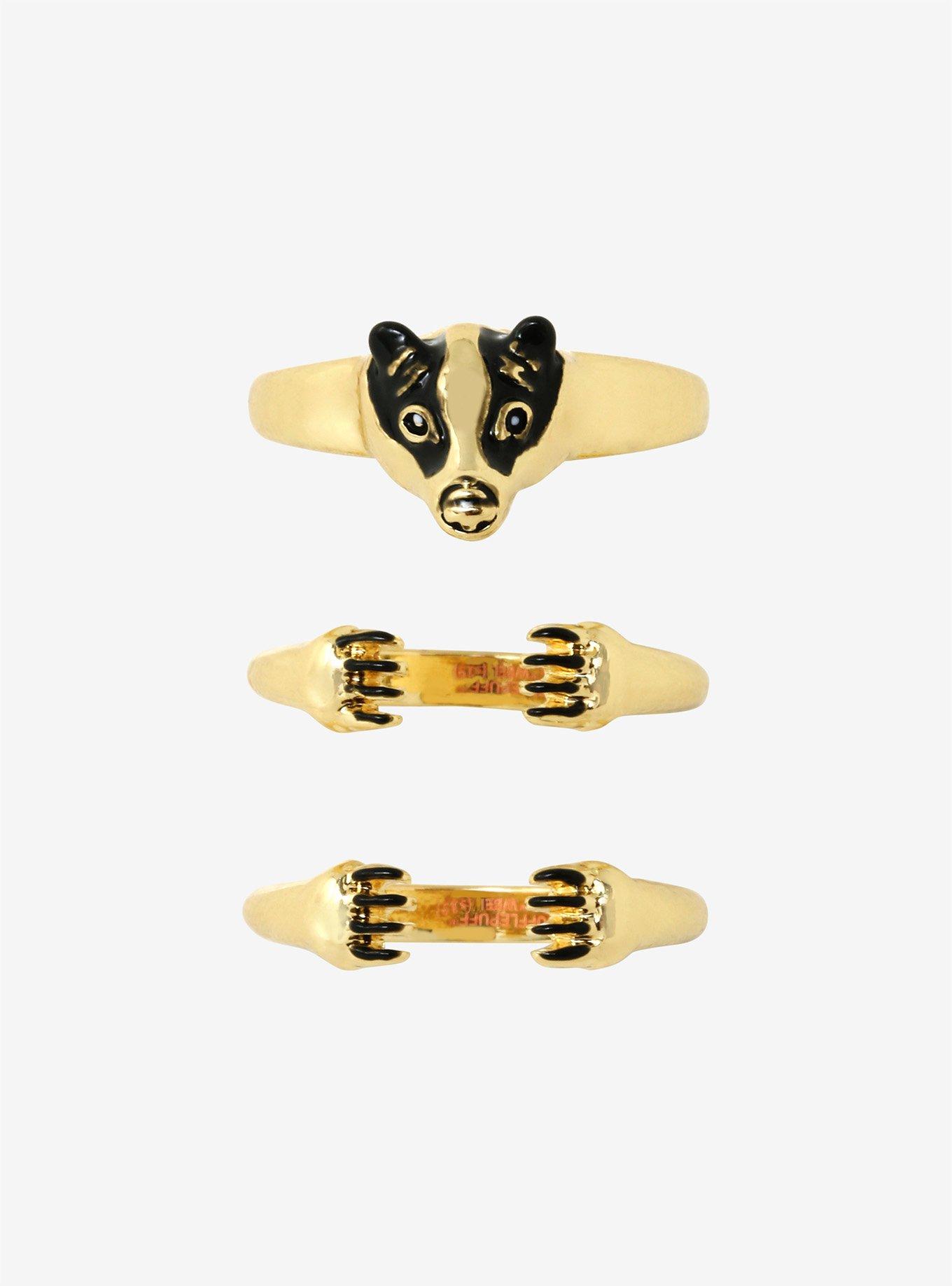 Harry Potter Hufflepuff Wrap Ring Set | Hot Topic