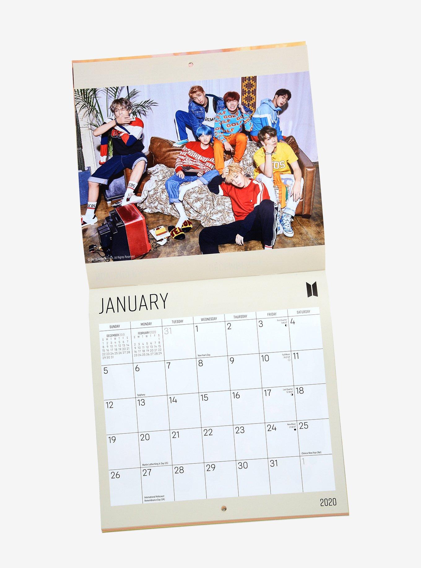 BTS 2020 16 Month Wall Calendar | Hot Topic