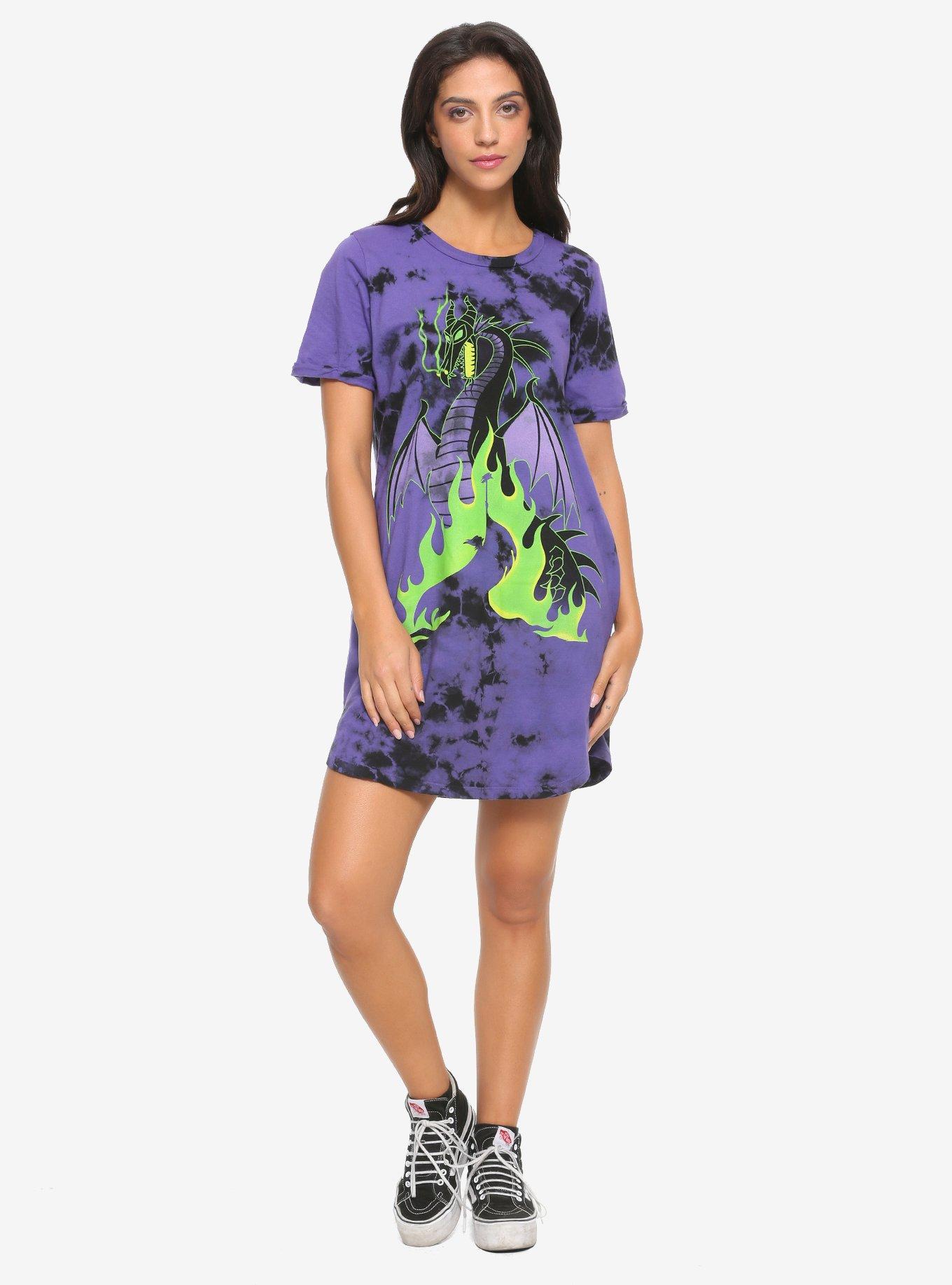 Disney Sleeping Beauty Maleficent Tie-Dye T-Shirt Dress | Hot Topic