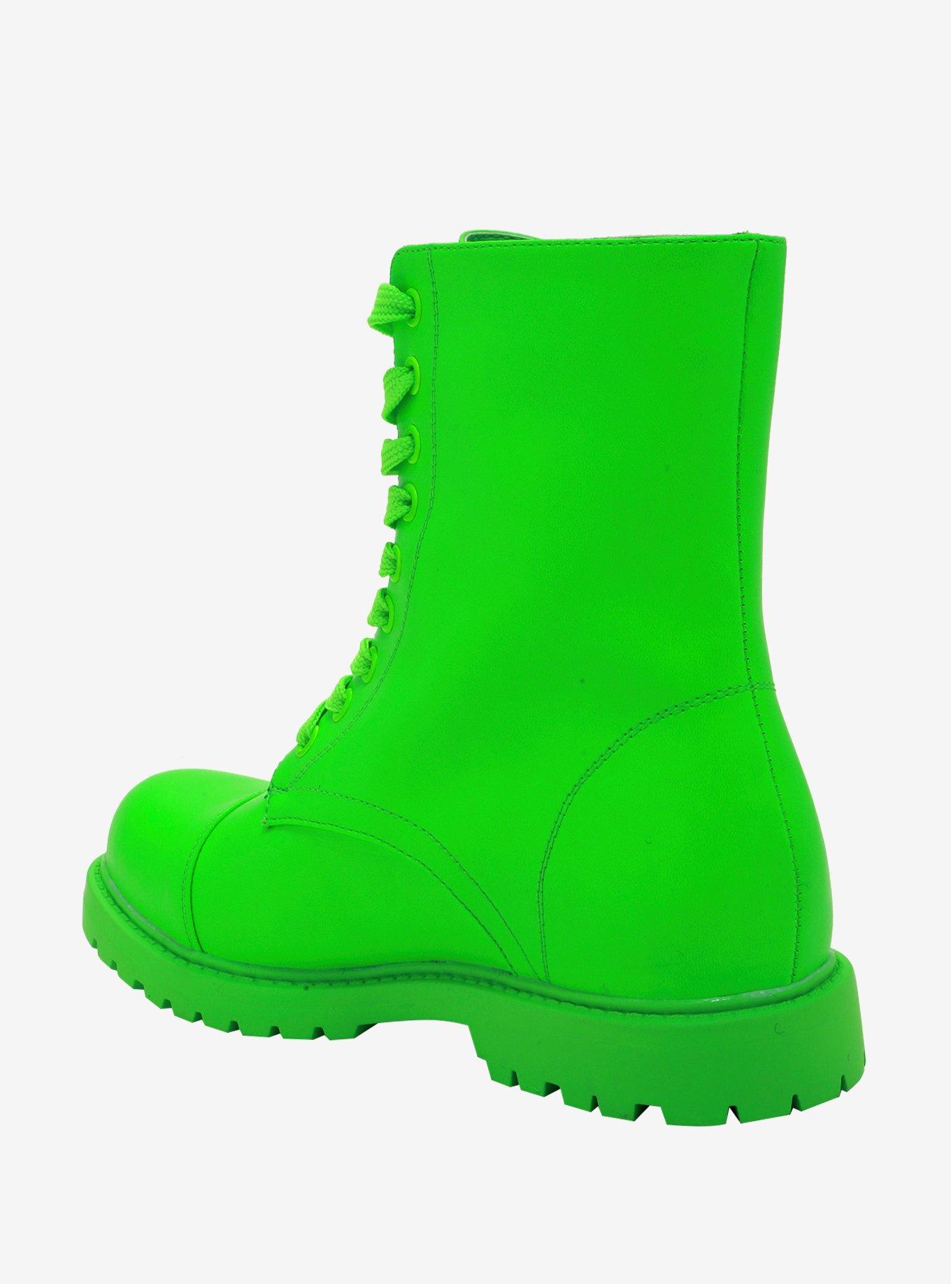 Neon Green Combat Boots | Hot Topic