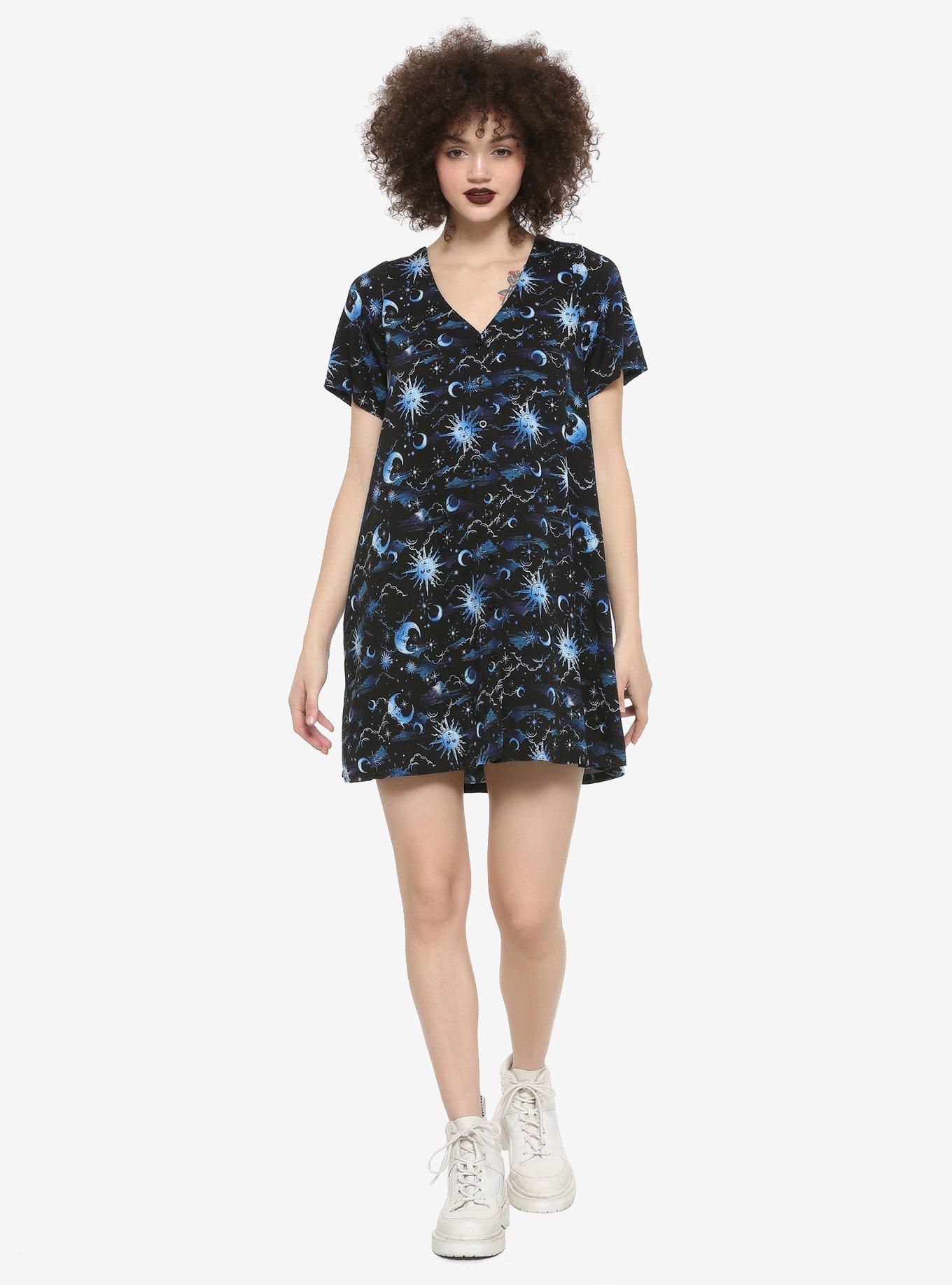 Blue Celestial Button-Front Dress | Hot Topic