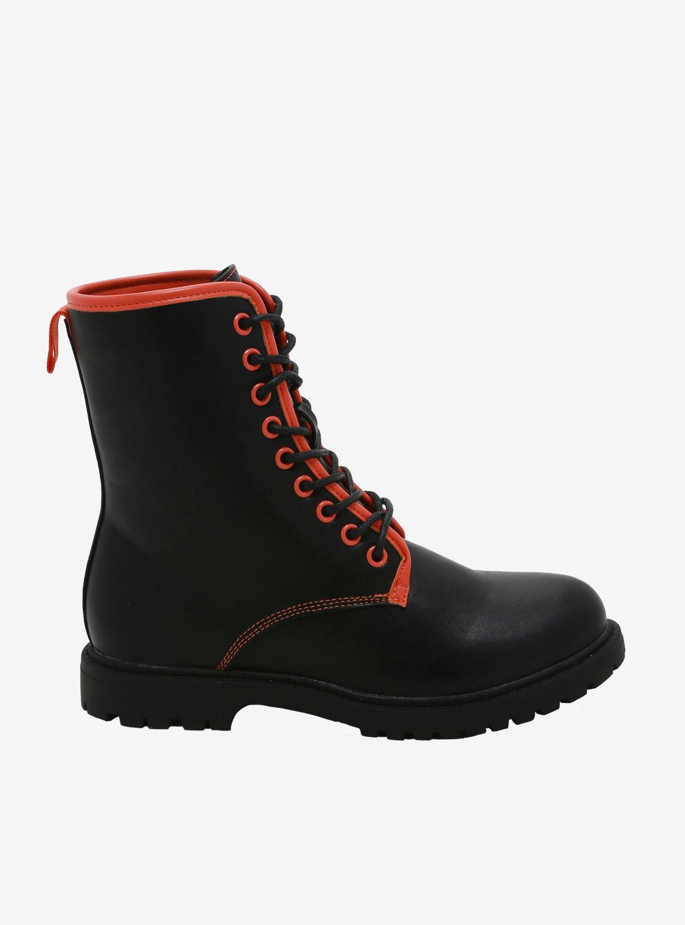 Orange & Black Combat Boots