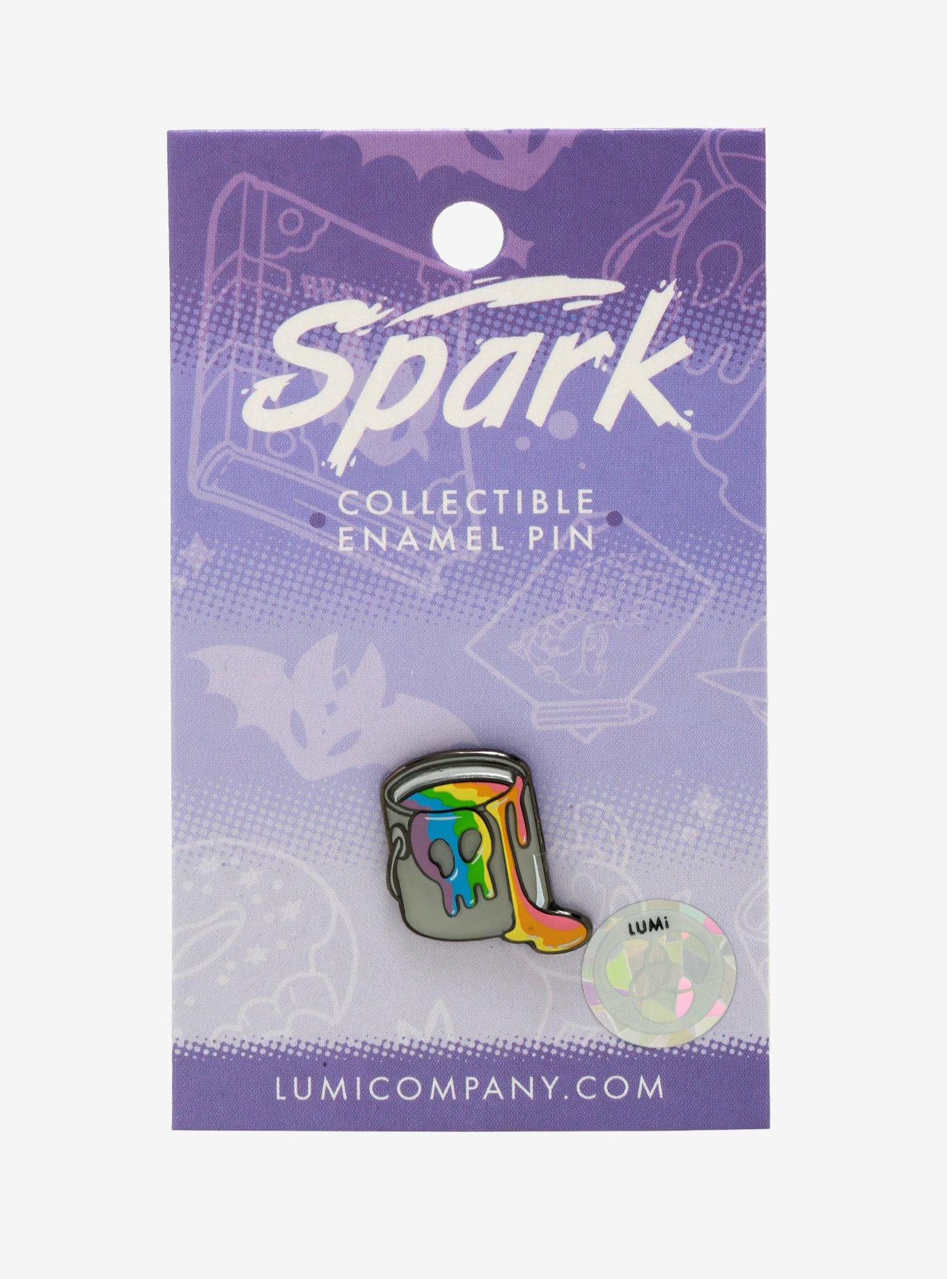 Rainbow Paint Bucket Skull Enamel Pin | Hot Topic