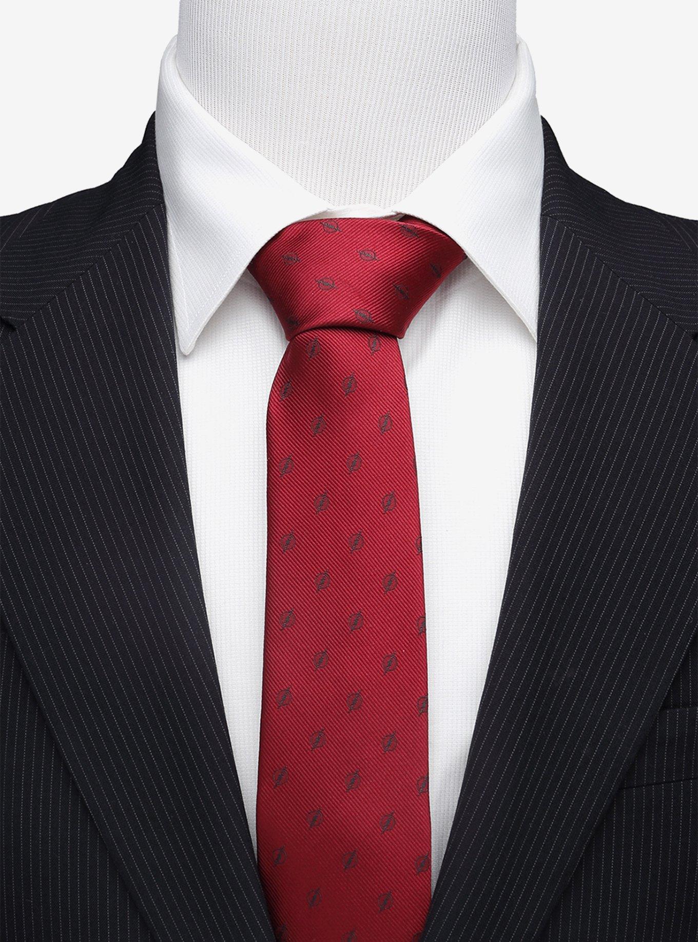 DC Comics The Flash Maroon Jacquard Tie | Hot Topic