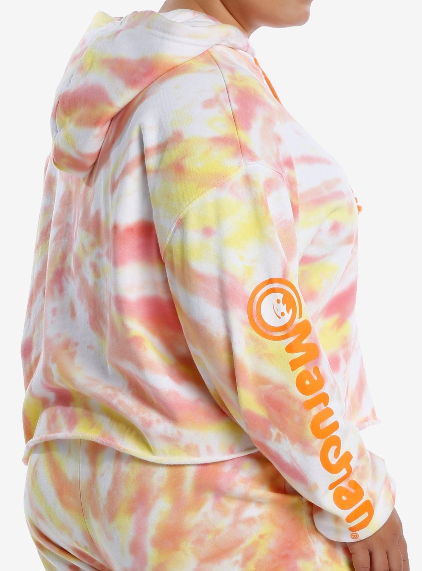 Maruchan Raw-Edge Tie-Dye Girls Crop Hoodie Plus Size | Hot Topic