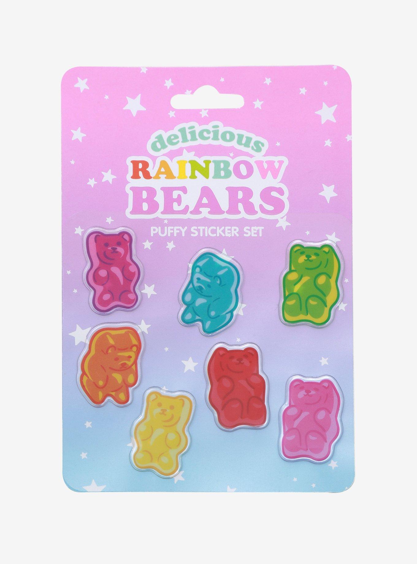 Rainbow Candy Bears Puffy Sticker Set | Hot Topic