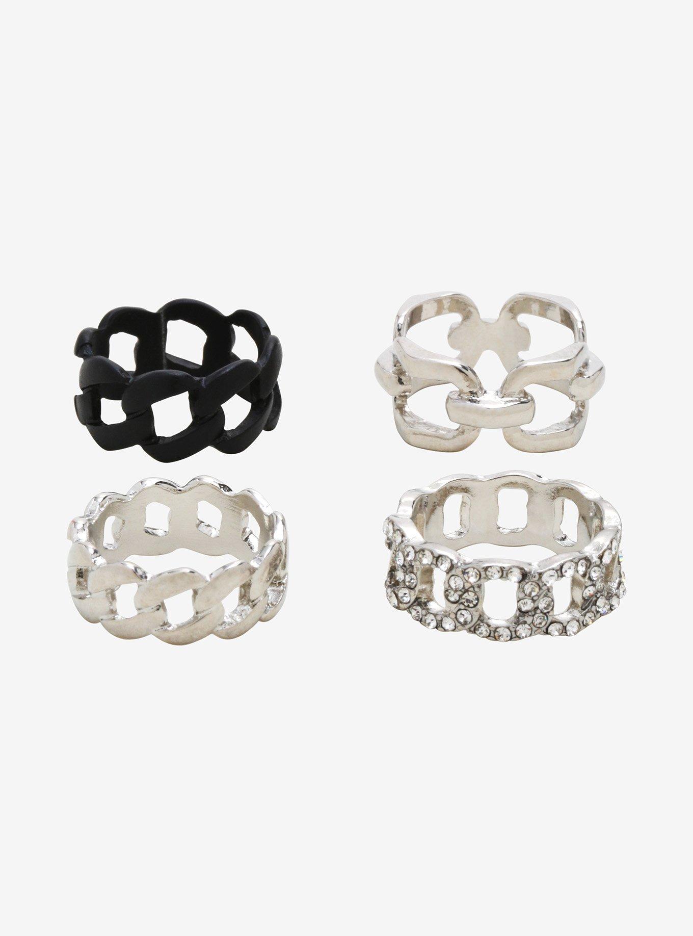 Chain Link Ring Set | Hot Topic