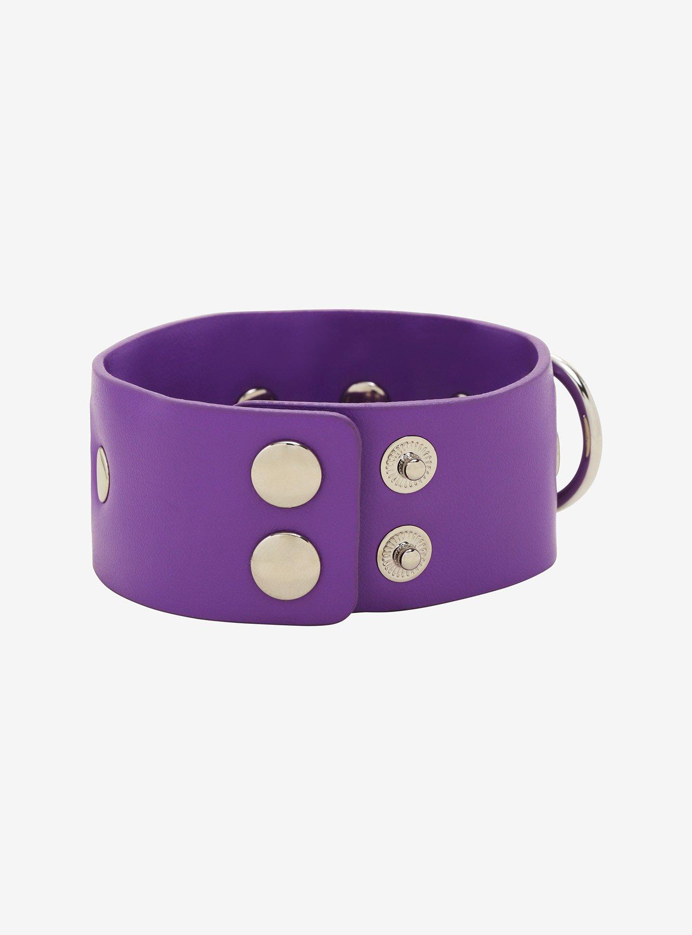 Purple O-Ring Faux Leather Cuff Bracelet | Hot Topic