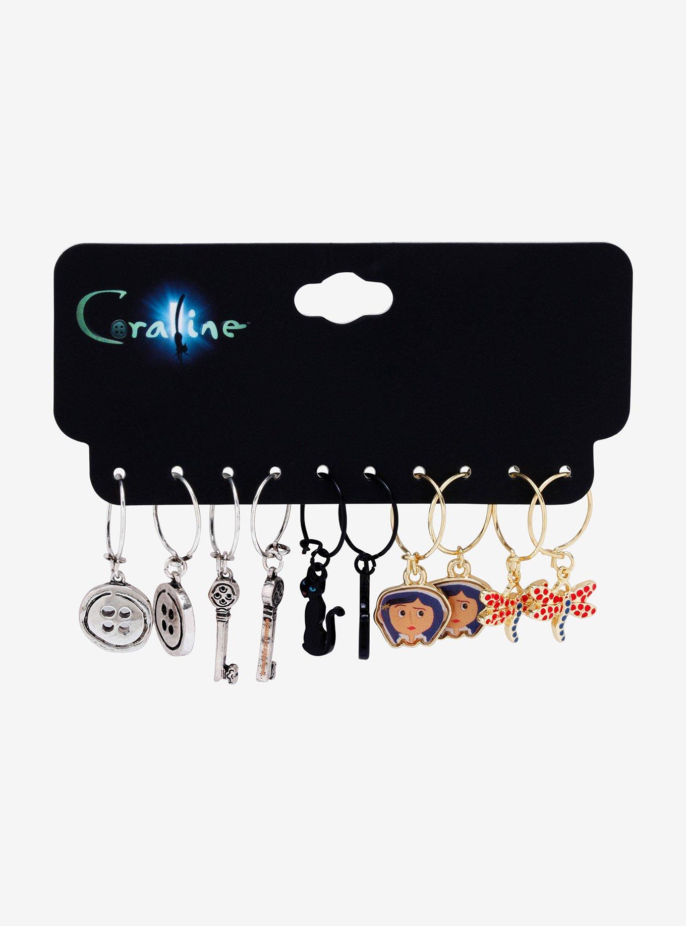 Coraline Charm Hoop Earring Set | Hot Topic