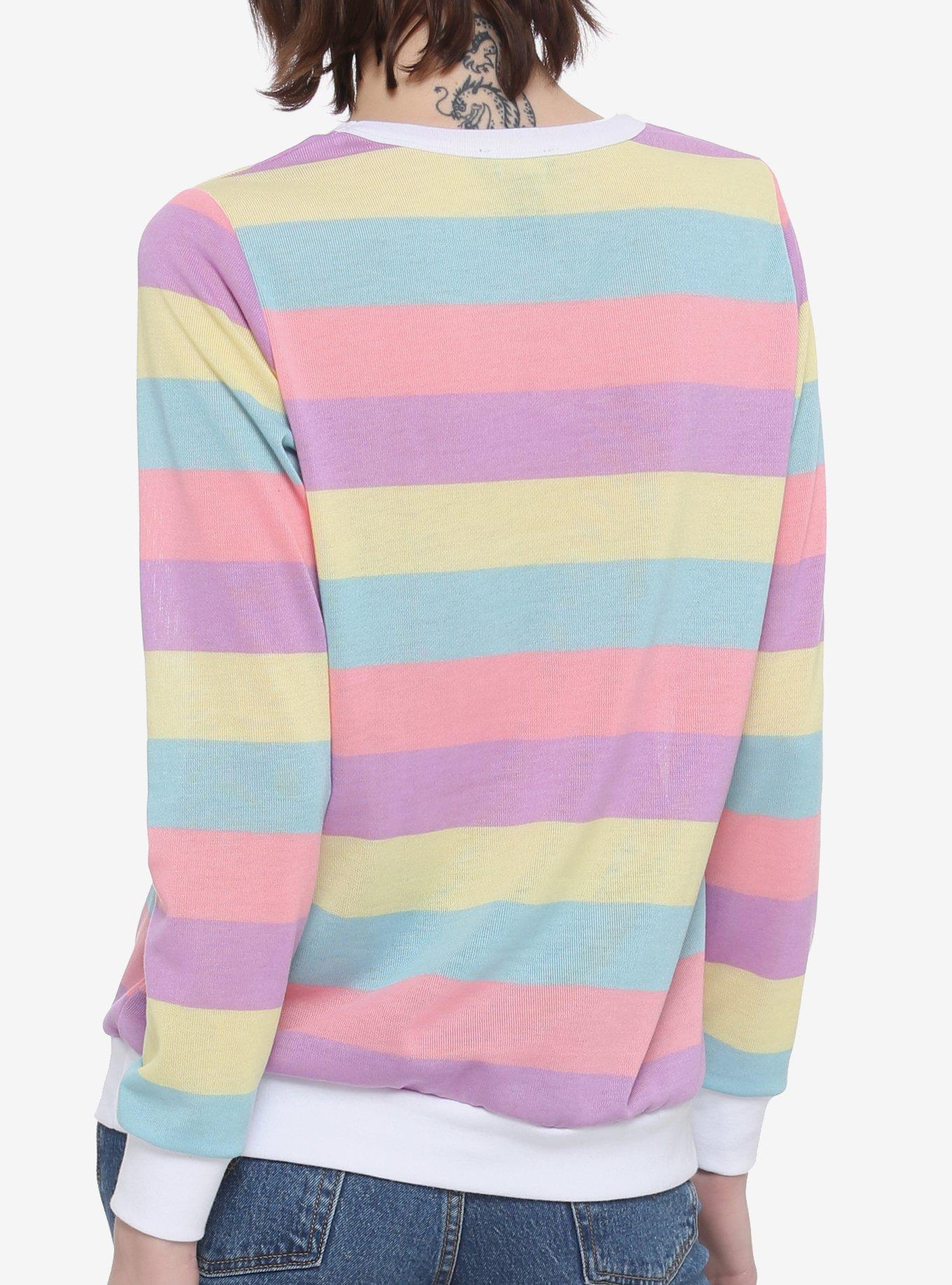 Pastel Rainbow Stripe Girls Sweater | Hot Topic