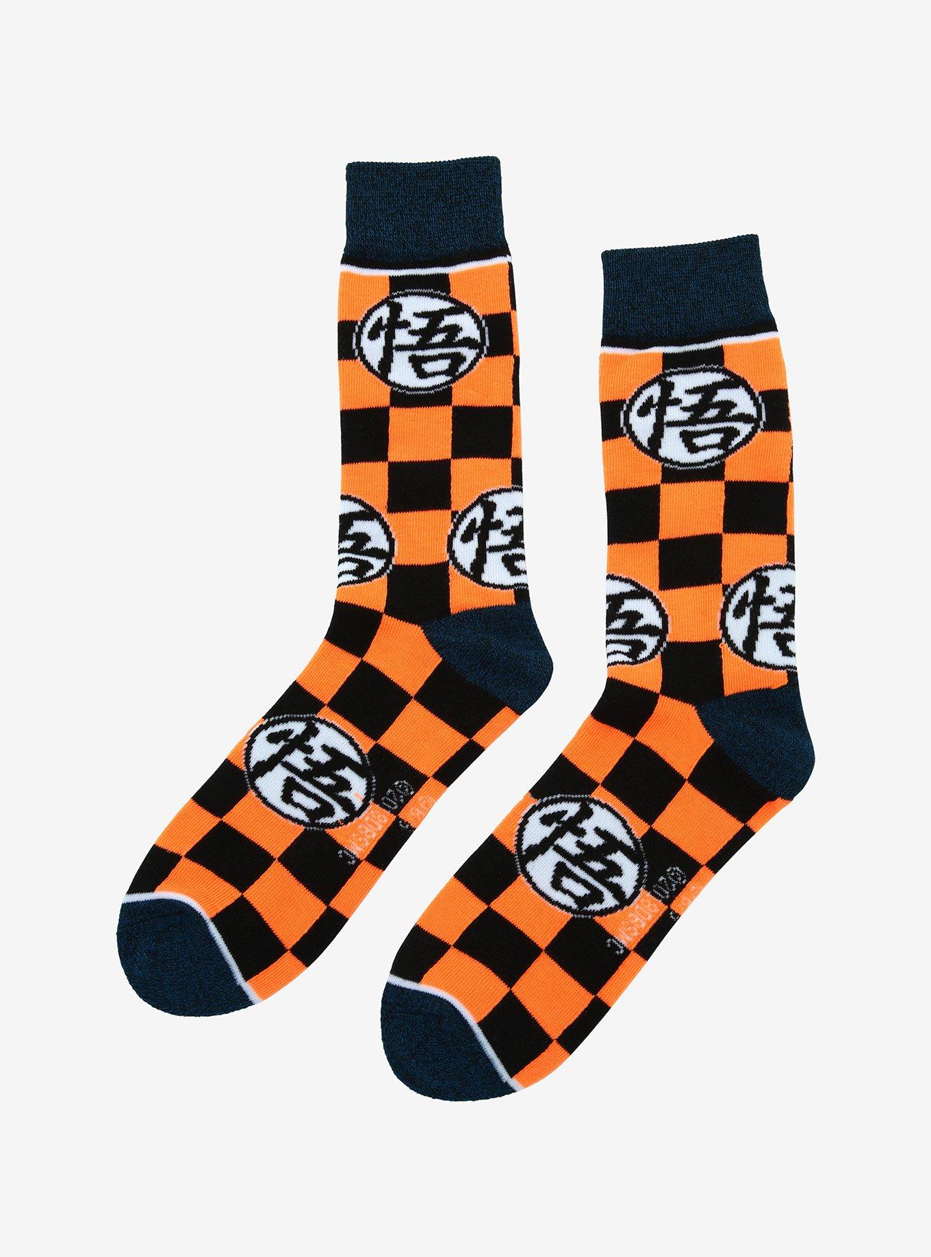 Dragon Ball Z Logo & Checkered Crew Socks | Hot Topic