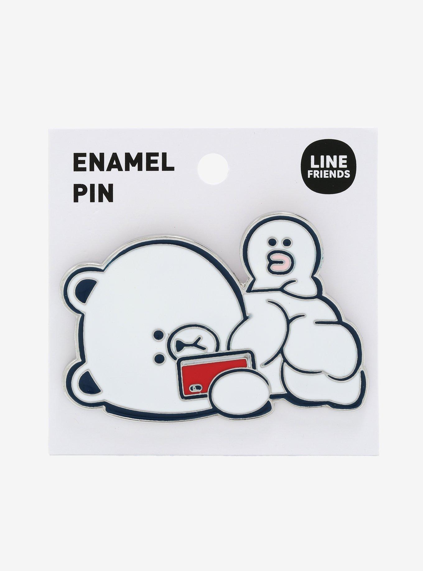 LINE FRIENDS BROWN & FRIENDS BROWN & SALLY Phone Enamel Pin - BoxLunch ...