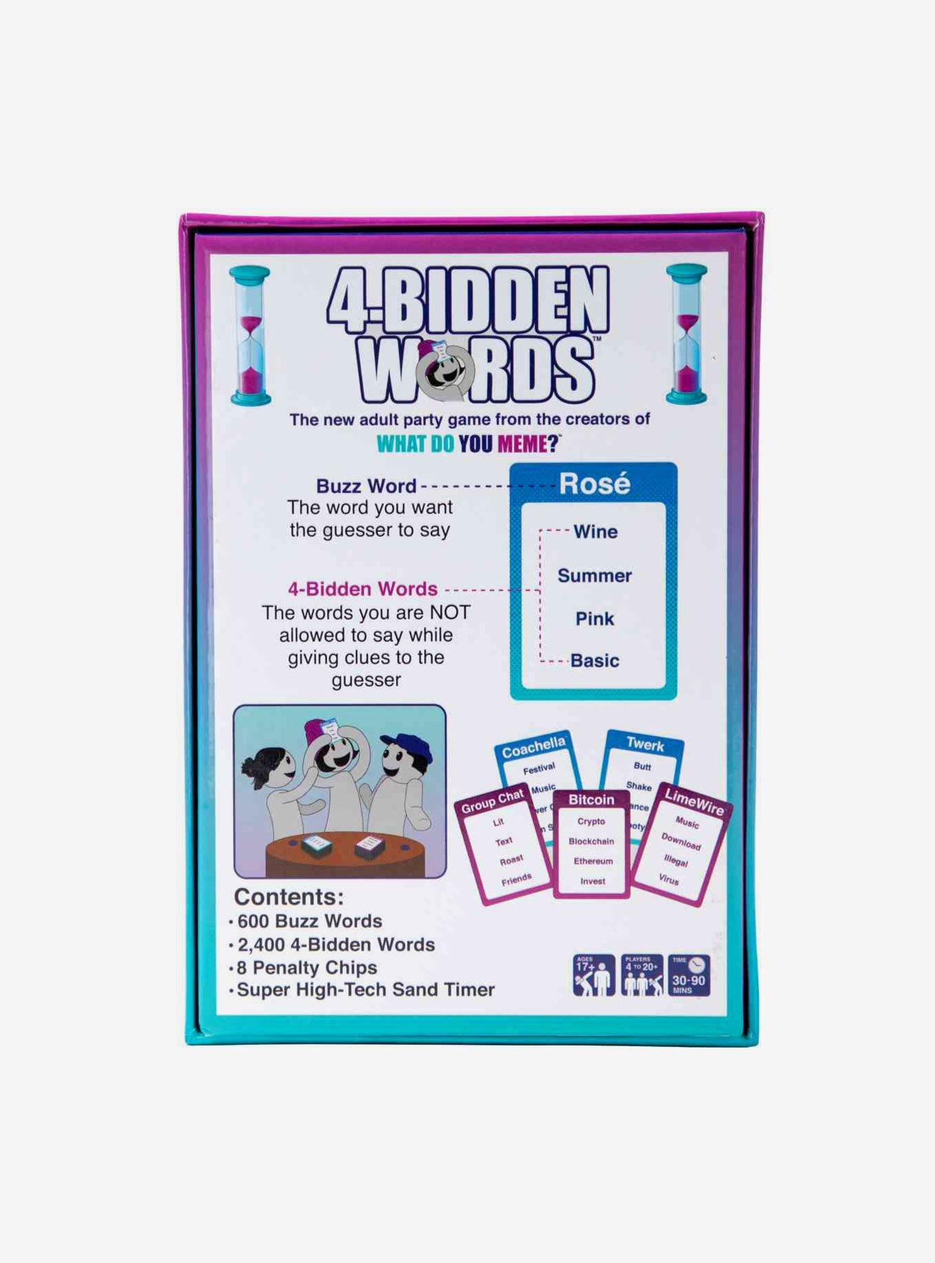 4-Bidden Words Card Game | Hot Topic