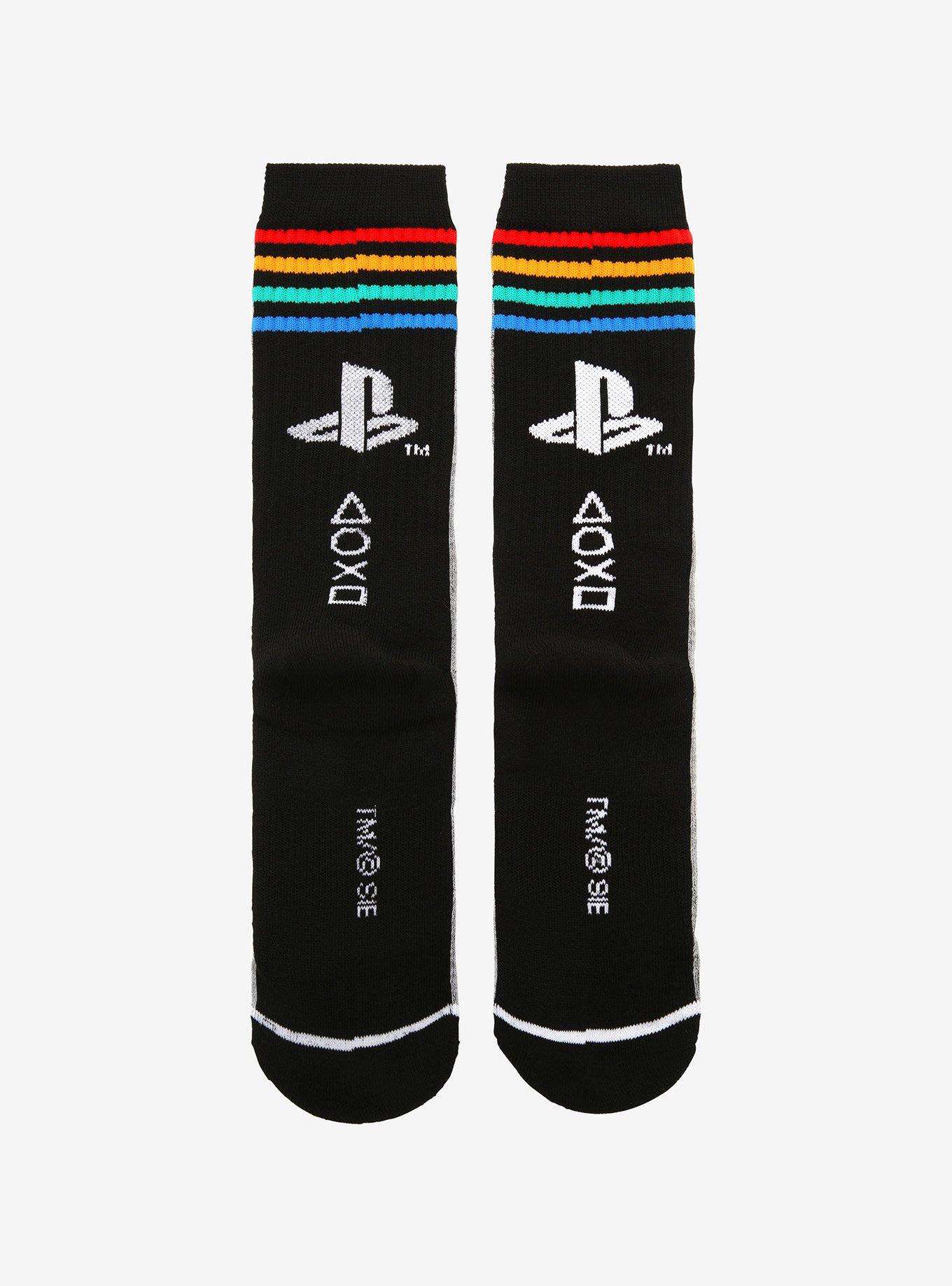 PlayStation Rainbow Stripe Crew Socks | Hot Topic