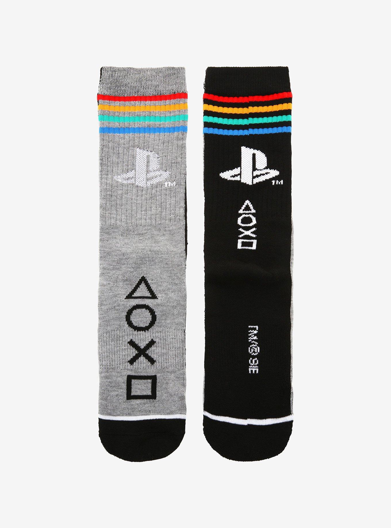 PlayStation Rainbow Stripe Crew Socks | Hot Topic