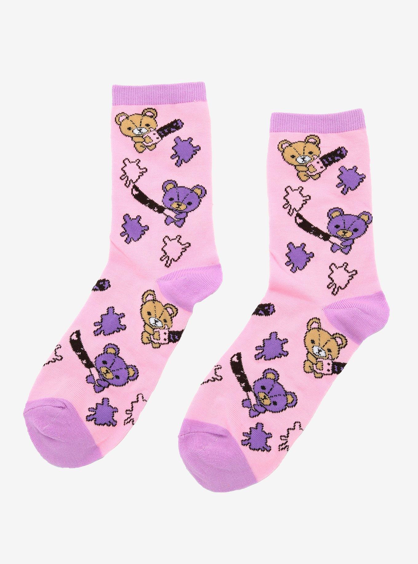 Pastel Chainsaw & Machete Bears Socks | Hot Topic