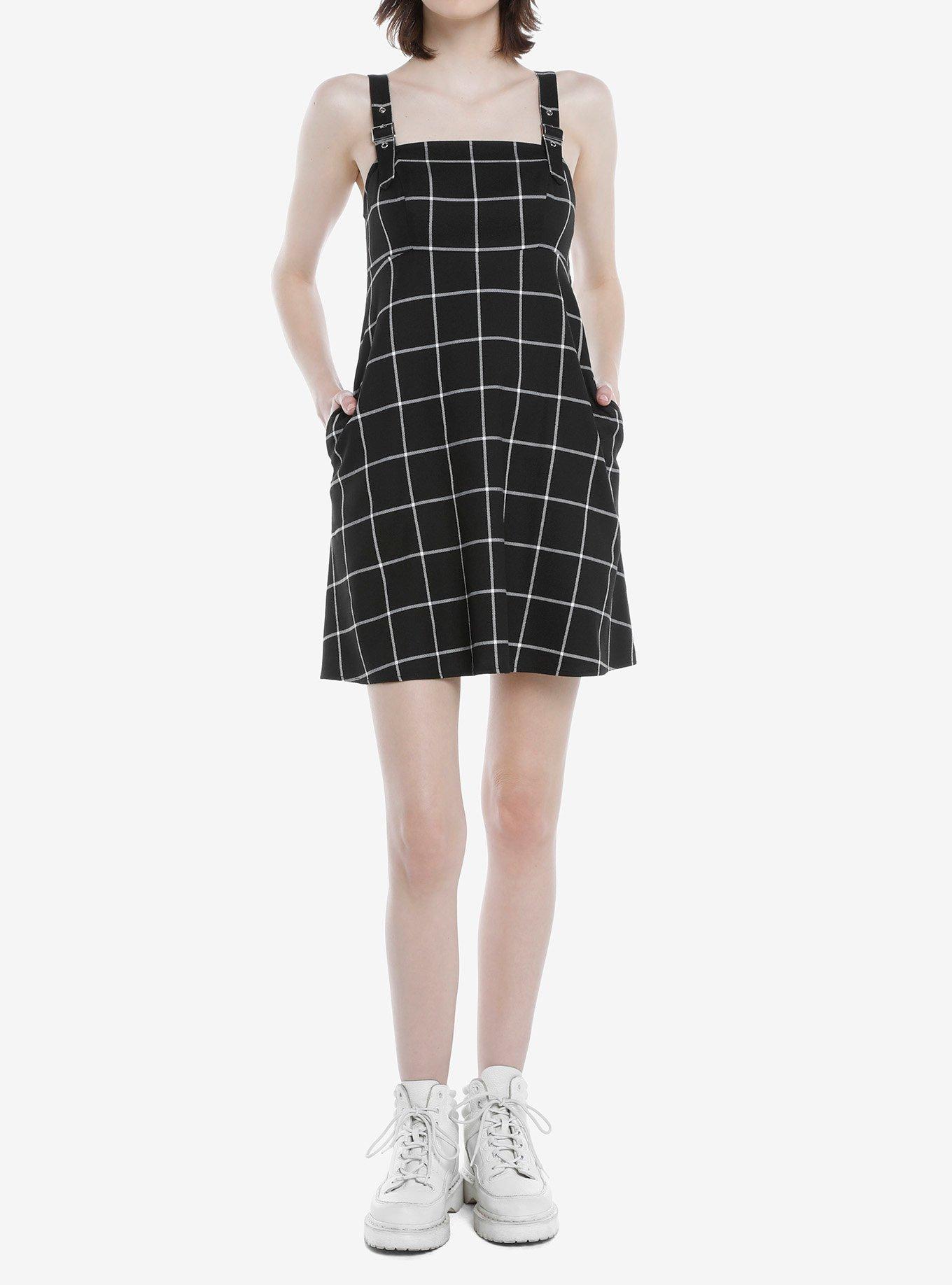 Black & White Buckle Strap Dress | Hot Topic