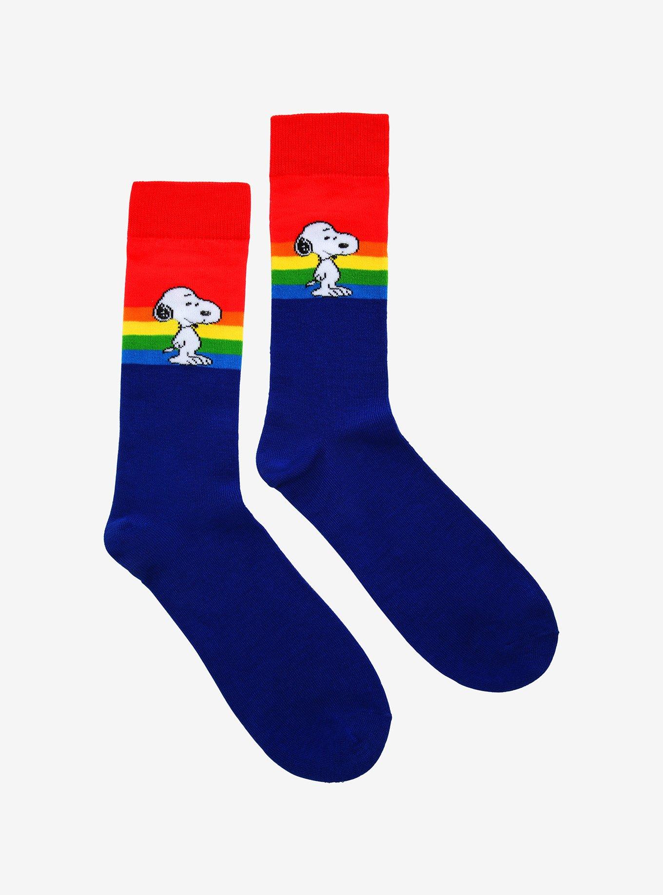 Peanuts Snoopy Rainbow Crew Socks | Hot Topic