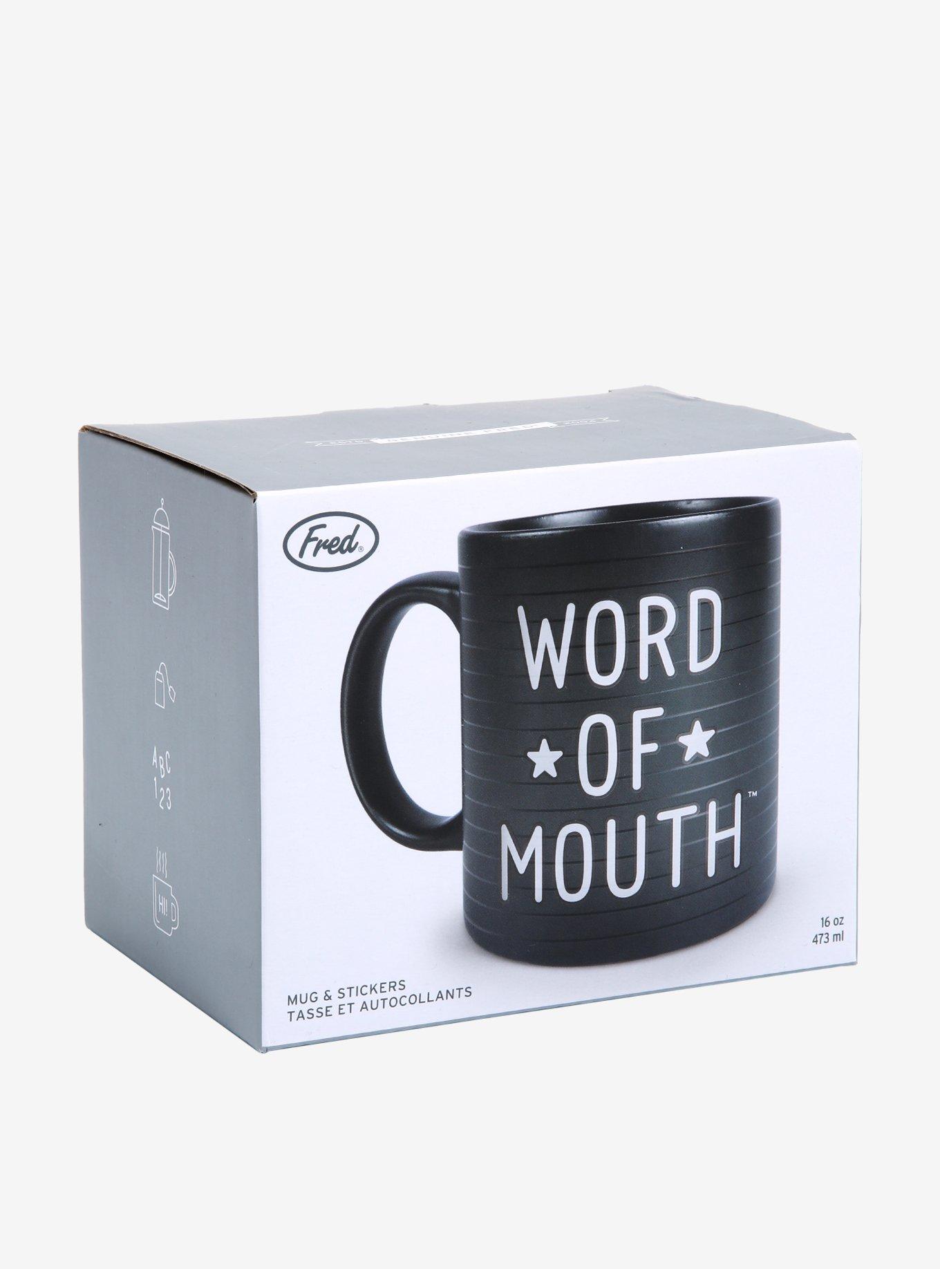 Word Of Mouth Custom Mug & Stickers | Hot Topic