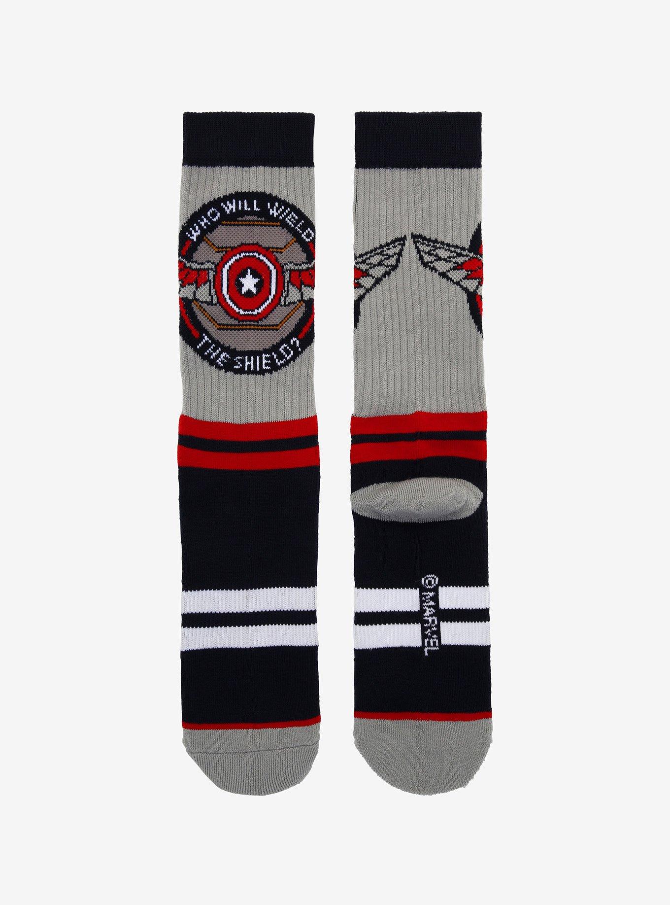 Marvel The Falcon And The Winter Solider Shield Color-Block Crew Socks ...