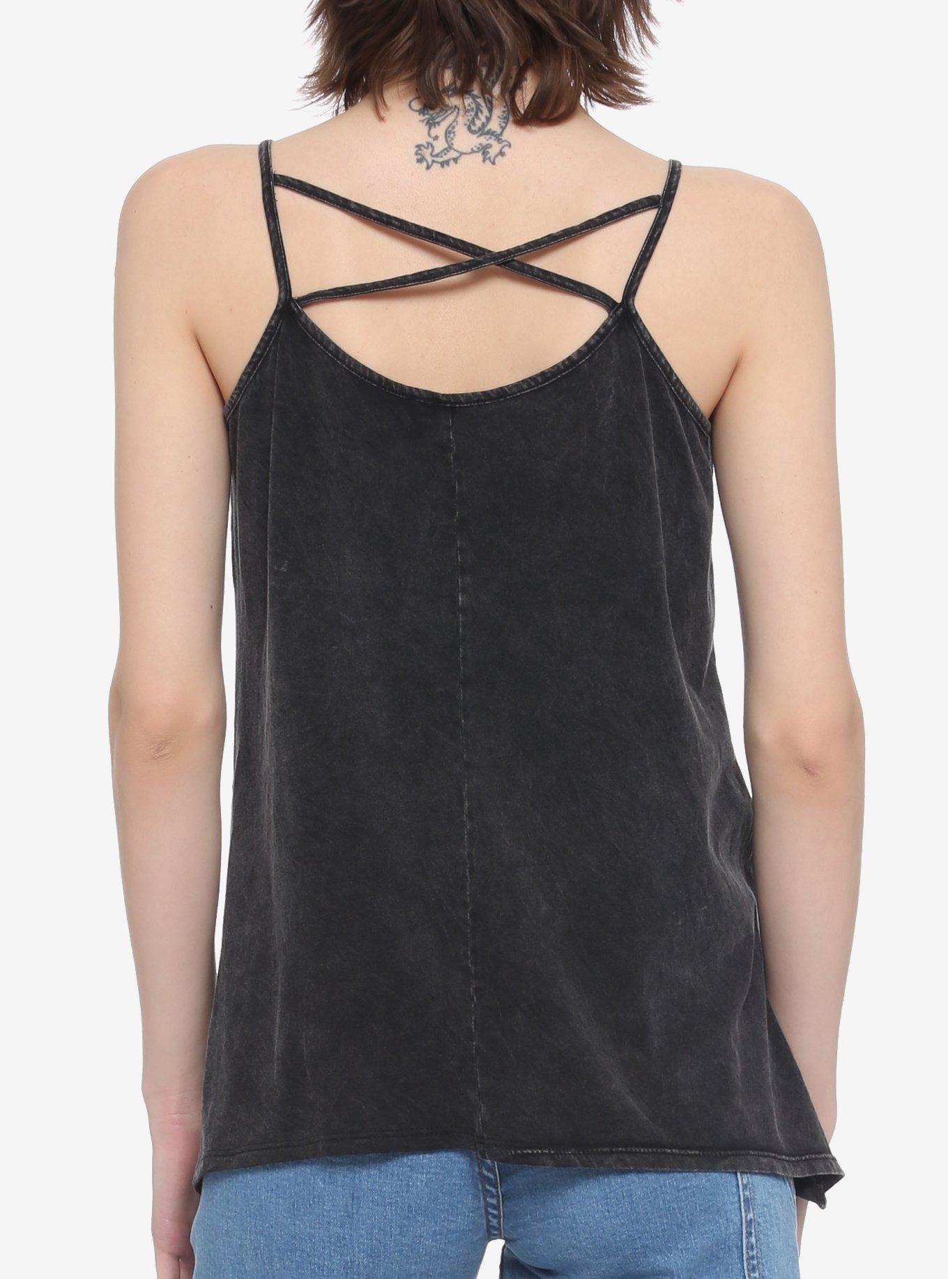 Drip Moon Washed Shark Bite Girls Strappy Tank Top | Hot Topic